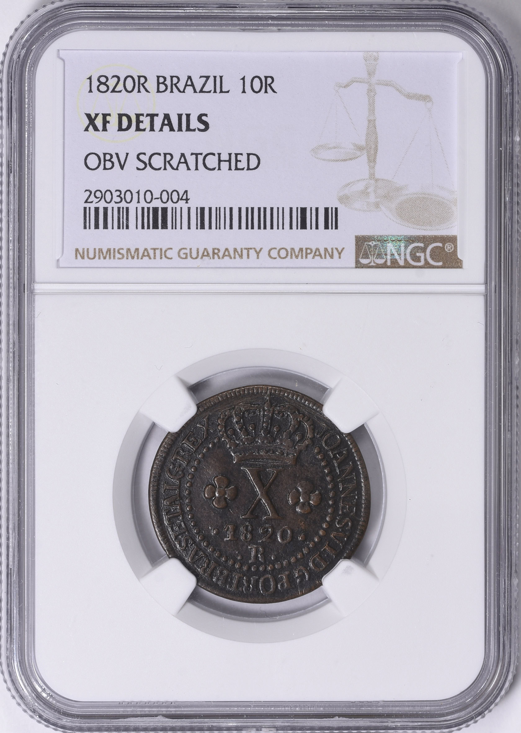 Collectors Corner - 1820 10 R Brazil NGC Details - #64590484
