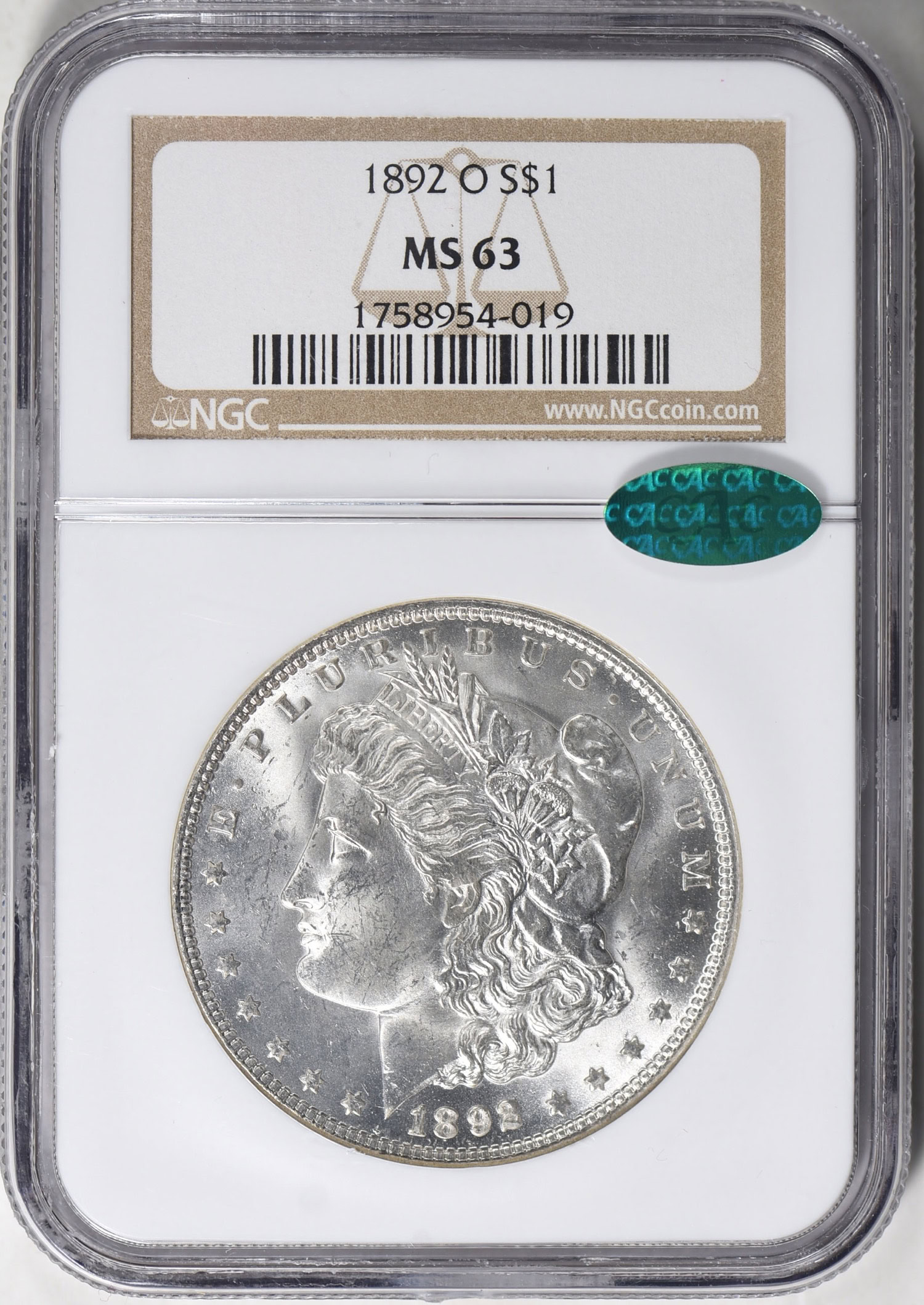 Collectors Corner - 1892-O $1 MS63 NGC - #65667080