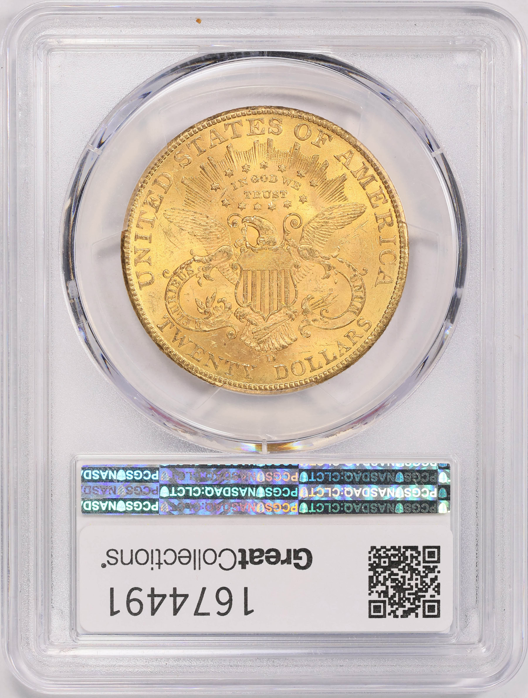 Collectors Corner - 1906-D $20 MS62 PCGS - #70143415