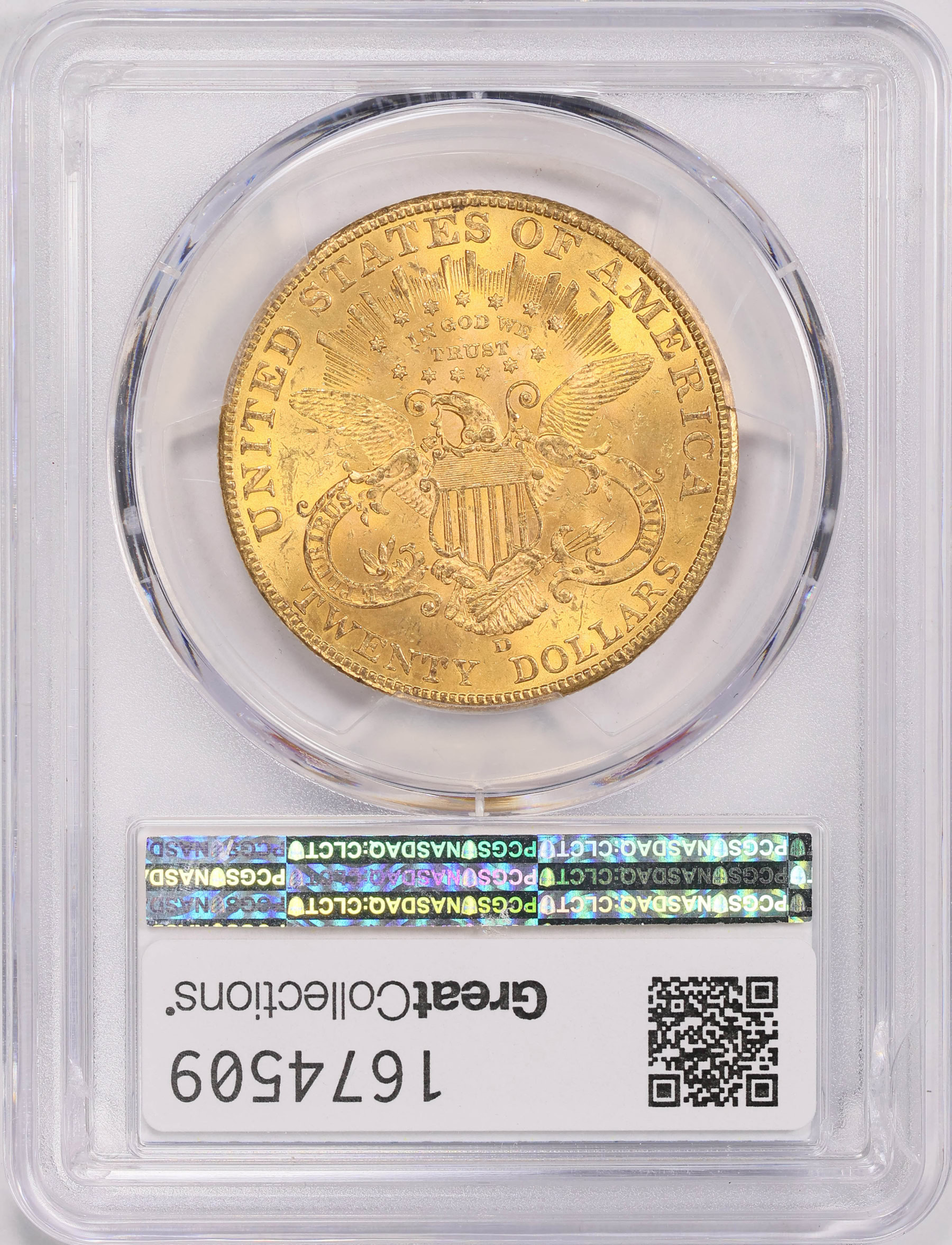 Collectors Corner - 1906-D $20 MS62 PCGS - #70143417