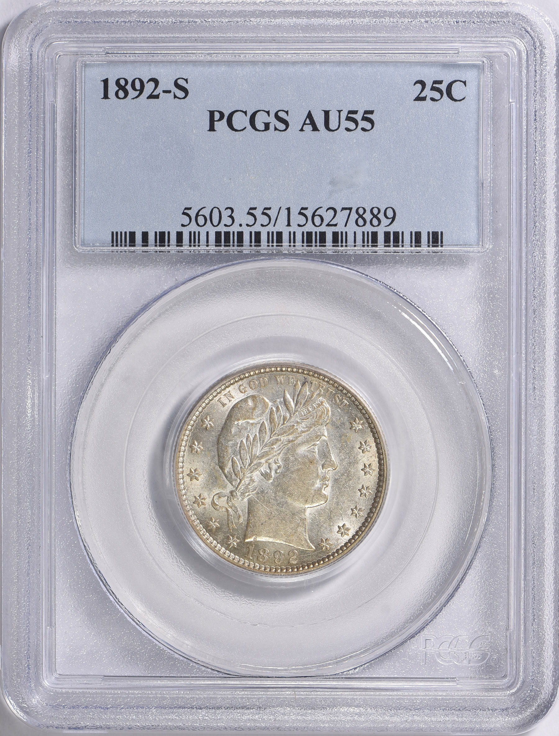 Collectors Corner - 1892-S 25C AU55 PCGS - #69952695