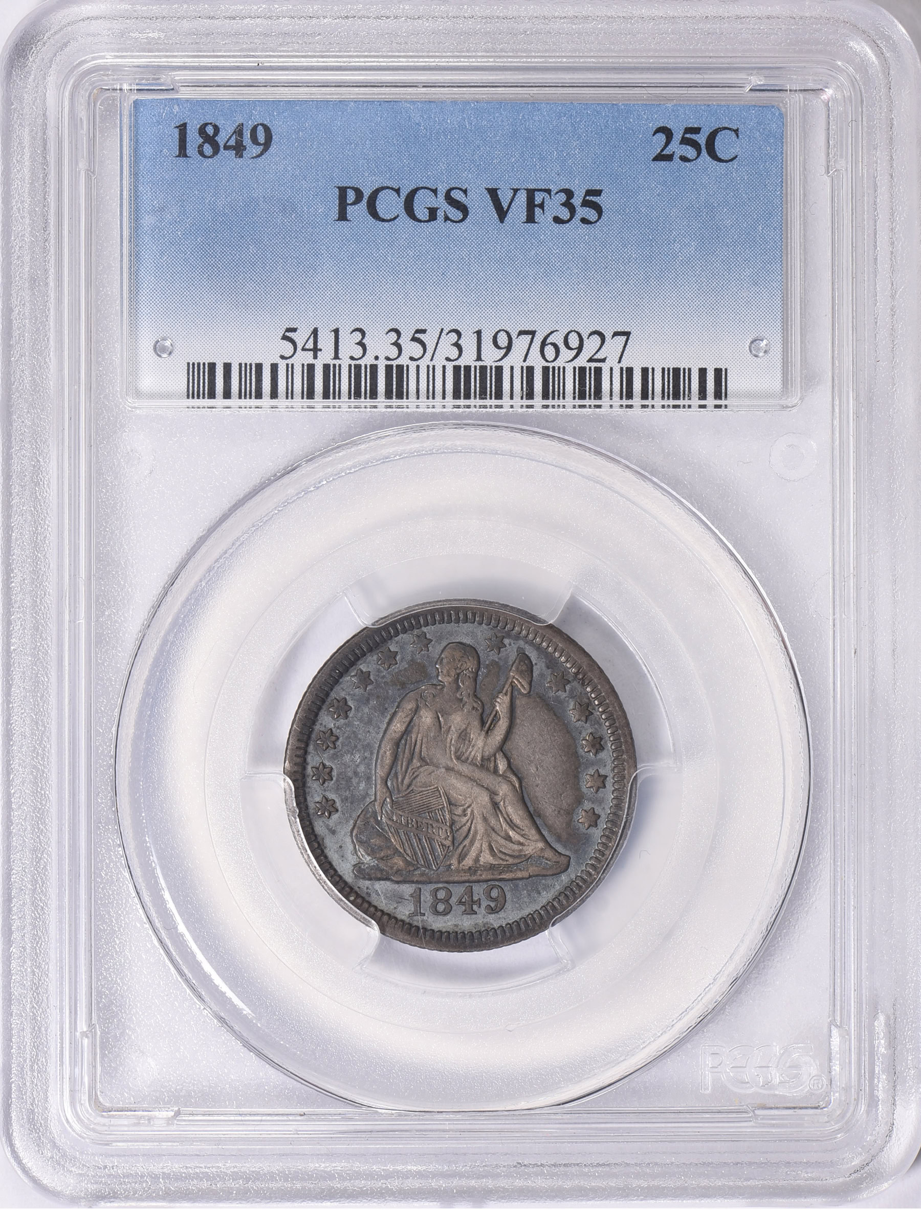 Collectors Corner - 1849 25C VF35 PCGS - #69652453