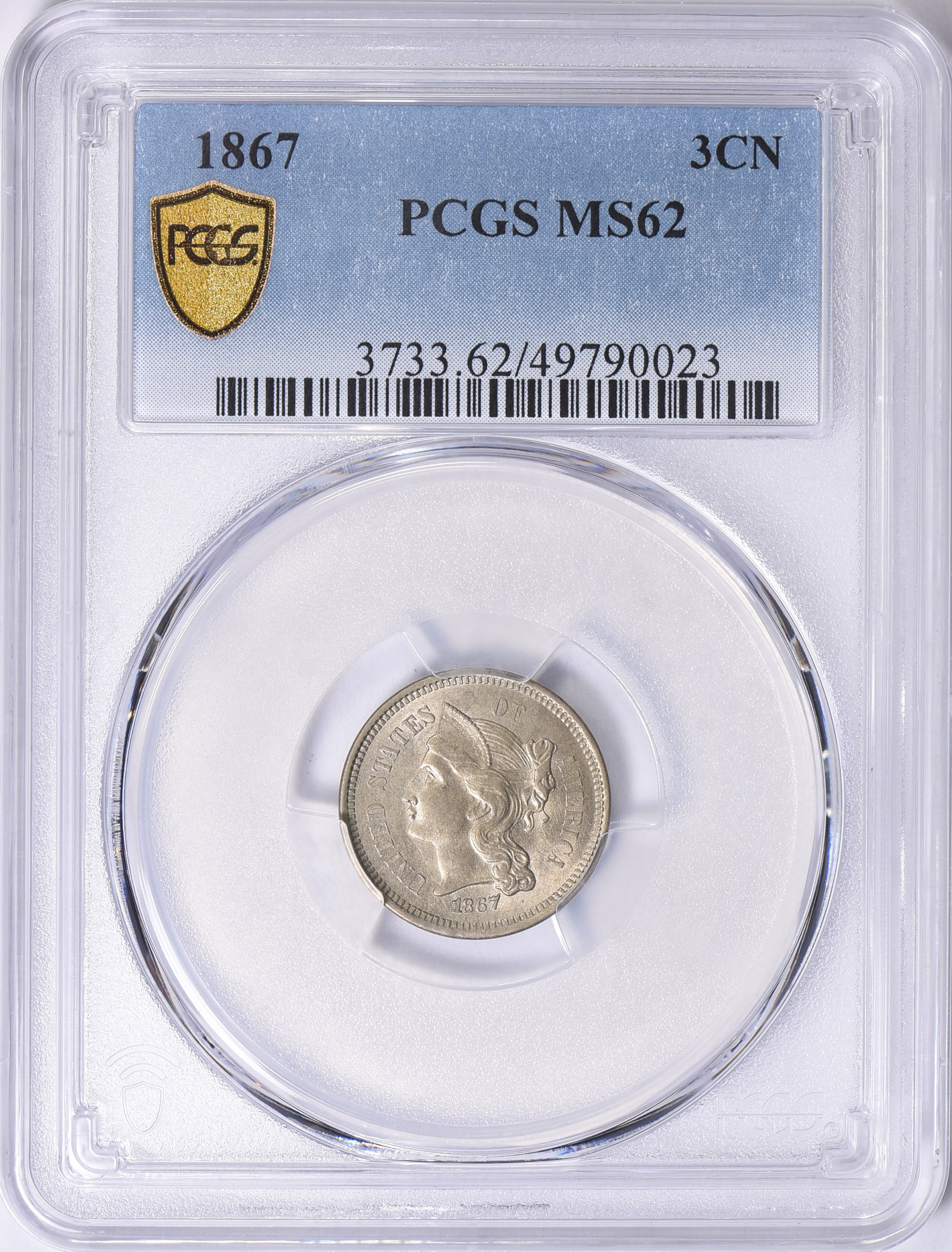 Collectors Corner - 1867 3CN MS62 PCGS - #68915490