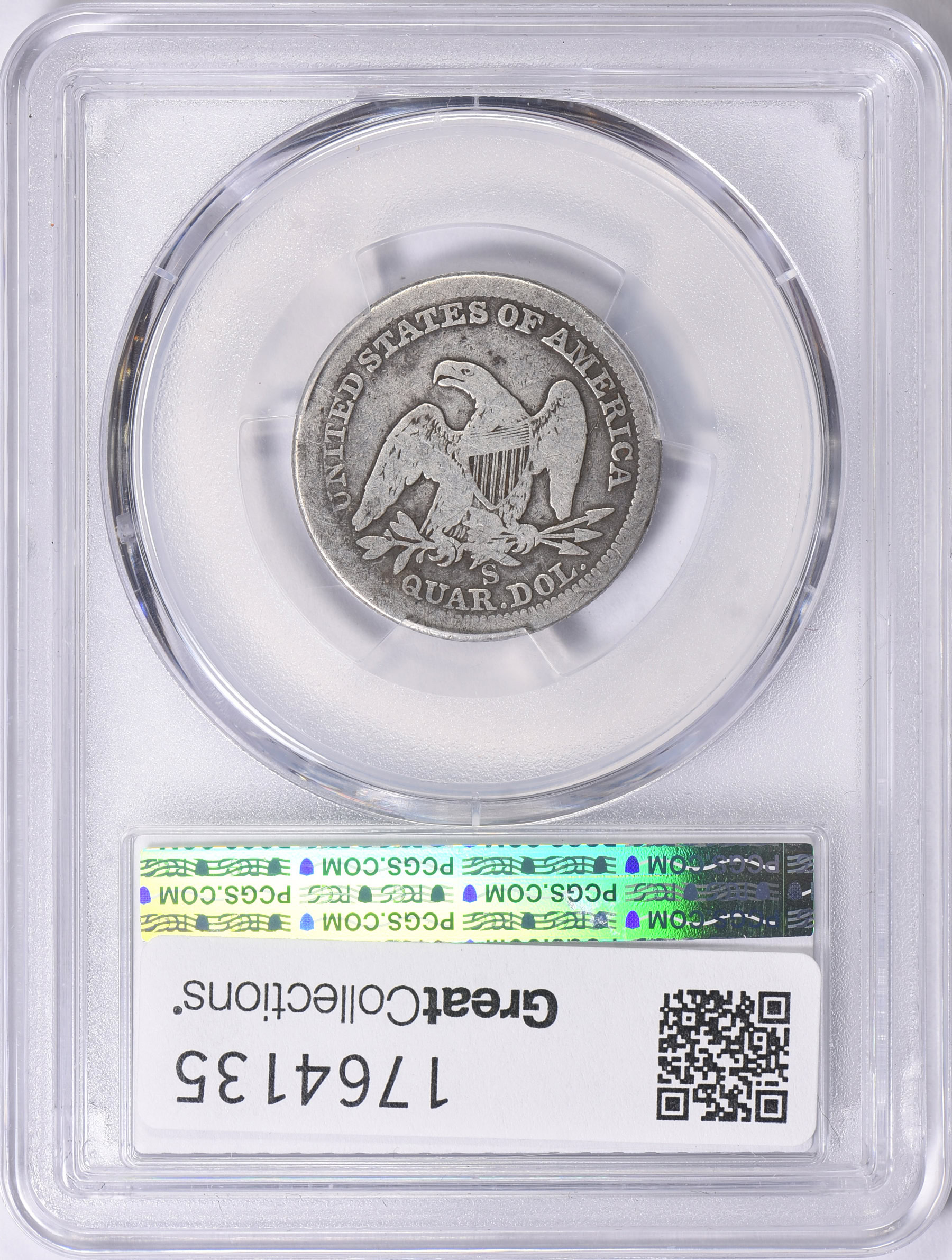 Collectors Corner - 1860-S 25C PCGS Genuine - #70250200