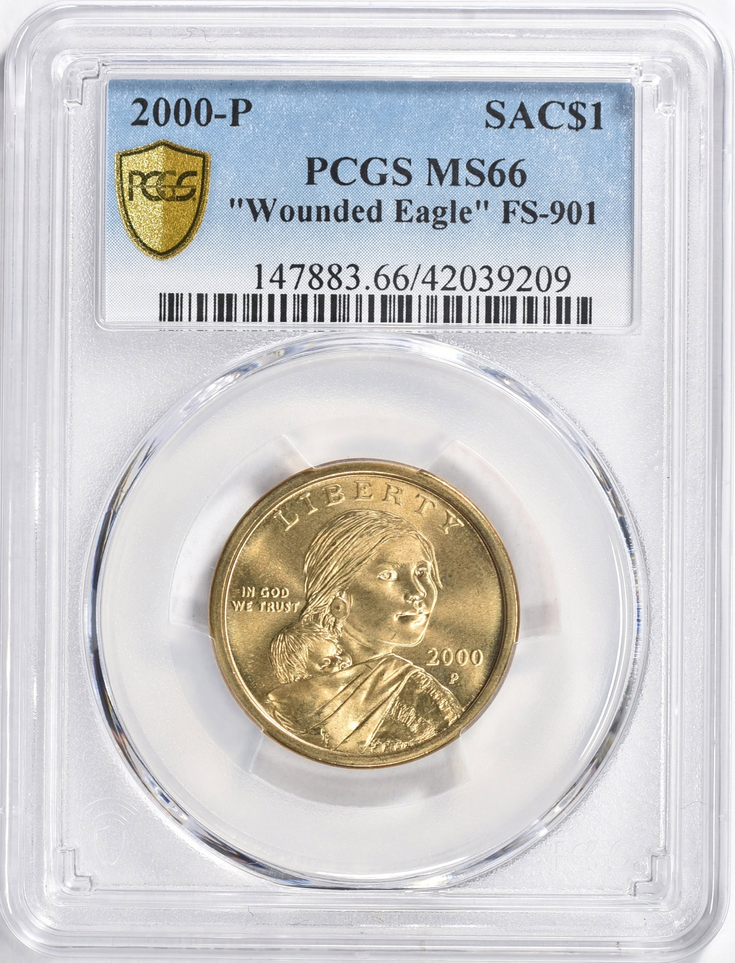 2000-P Sacagawea Dollar Wounded Eagle FS-901 PCGS MS-66 (Item 1000030 ...