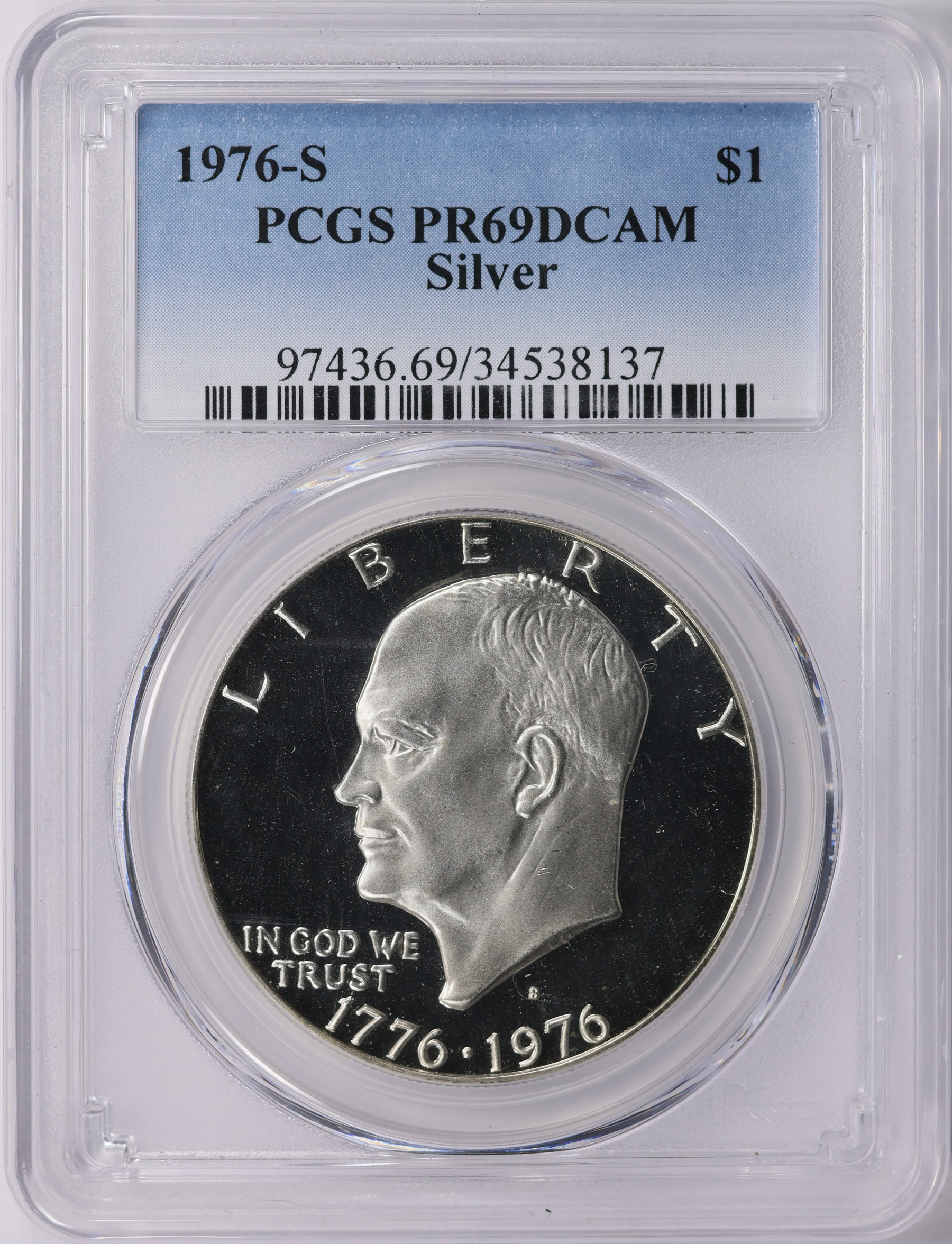 1976-S Eisenhower Dollar Silver PCGS Proof-69 DCAM (Item 1004338) | GreatCollections Coin Auctions