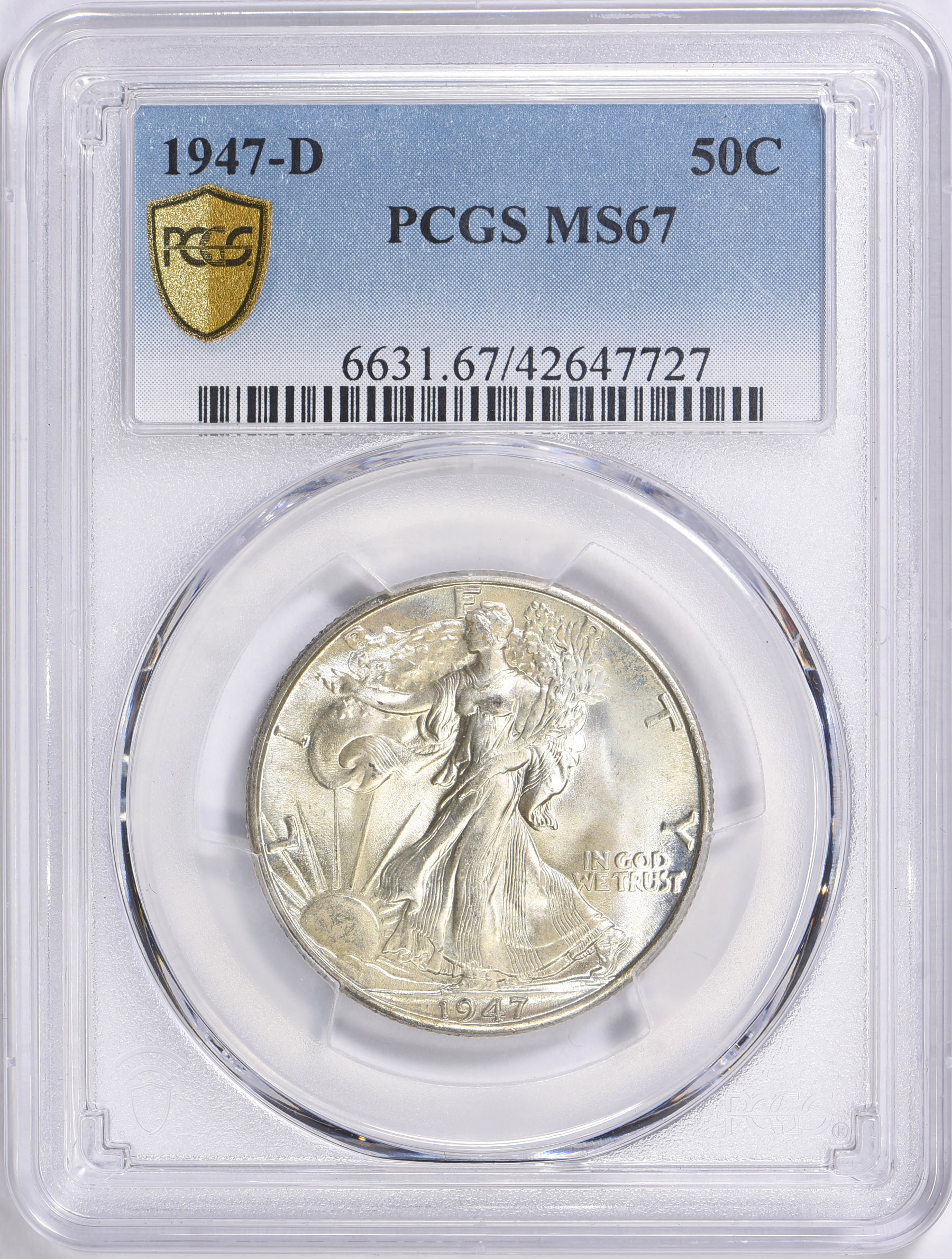 1947-D Walking Liberty Half Dollar PCGS MS-67 (Item 1004889) | GreatCollections Coin Auctions