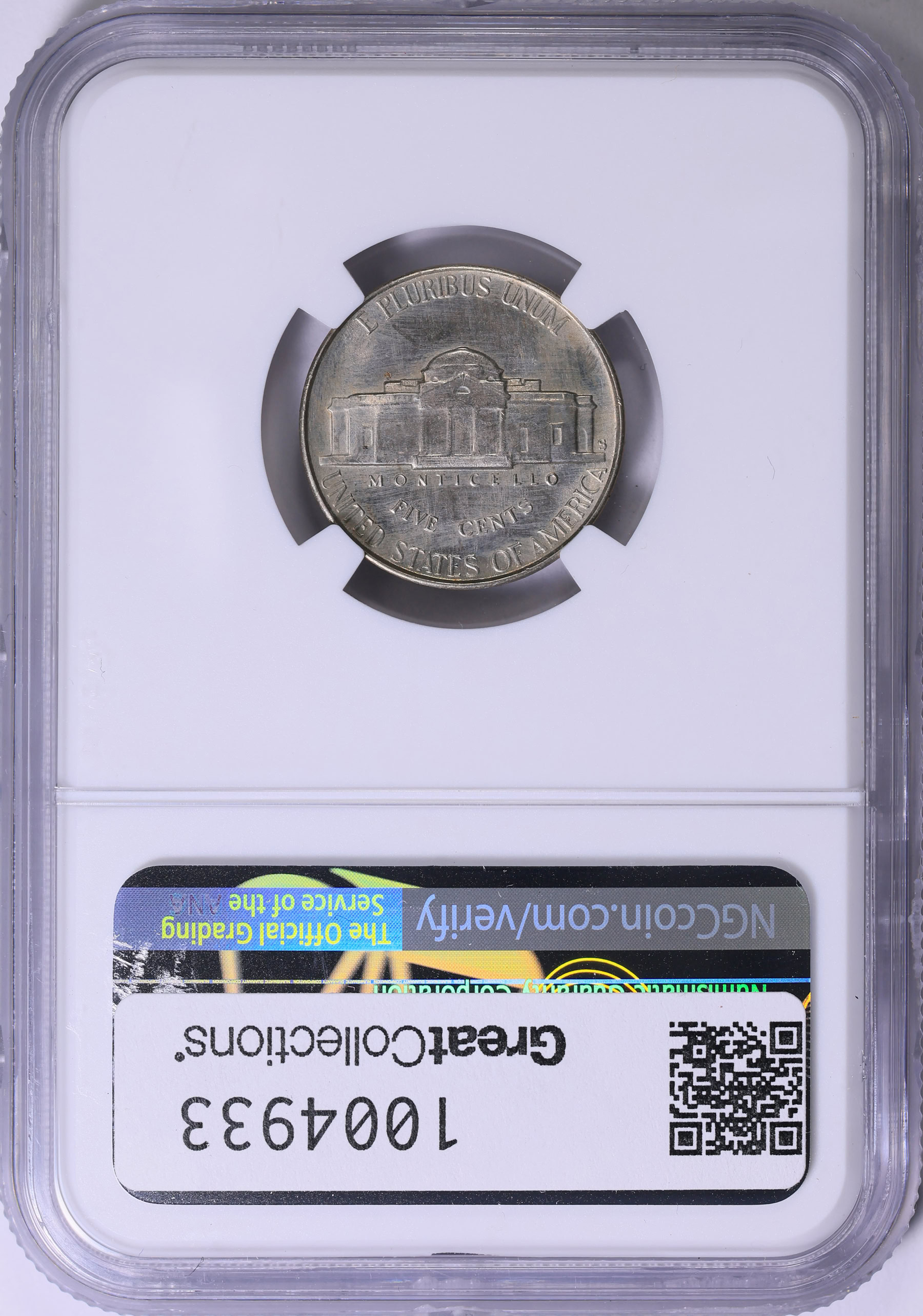 1948-S Jefferson Nickel NGC MS-67 5FS (Toned) (Item 1004933) | GreatCollections Coin Auctions