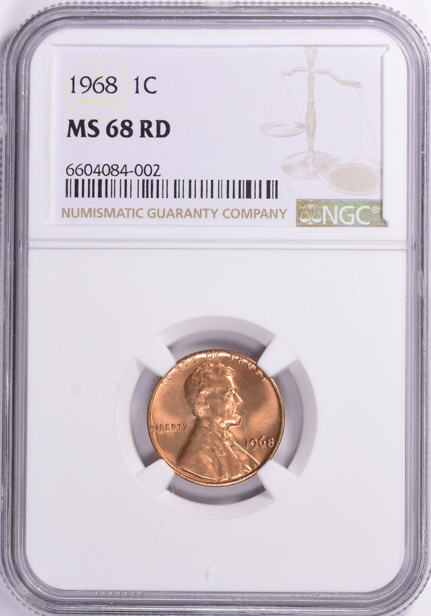 1968 Lincoln Cent NGC MS-68 RD (Item 1011089) | GreatCollections Coin ...