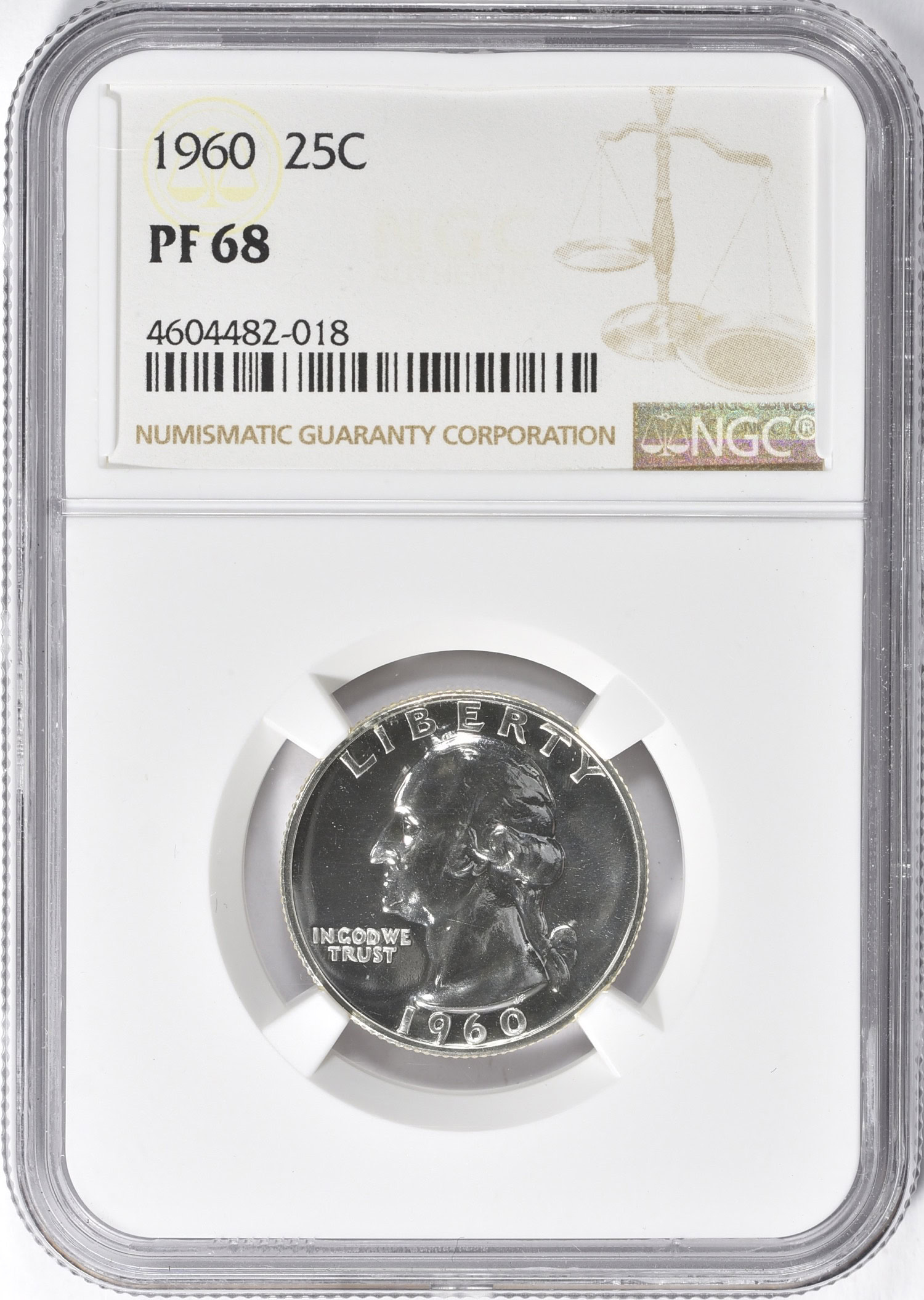 1960 Washington Quarter NGC Proof-68 (Item 1022271) | GreatCollections ...