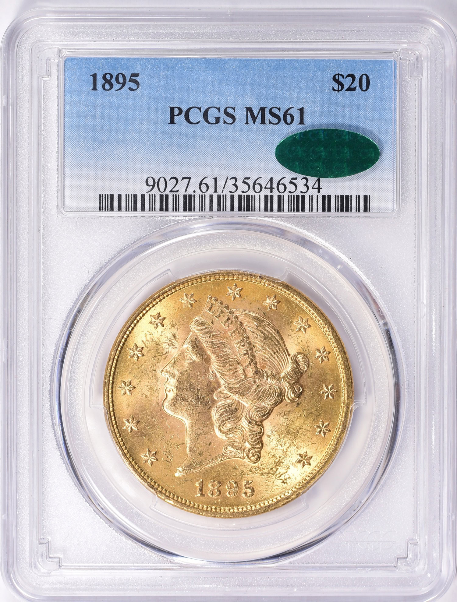 1895 Liberty Gold Double Eagle PCGS MS-61 (CAC Green) (Item 1025785) | GreatCollections Coin ...