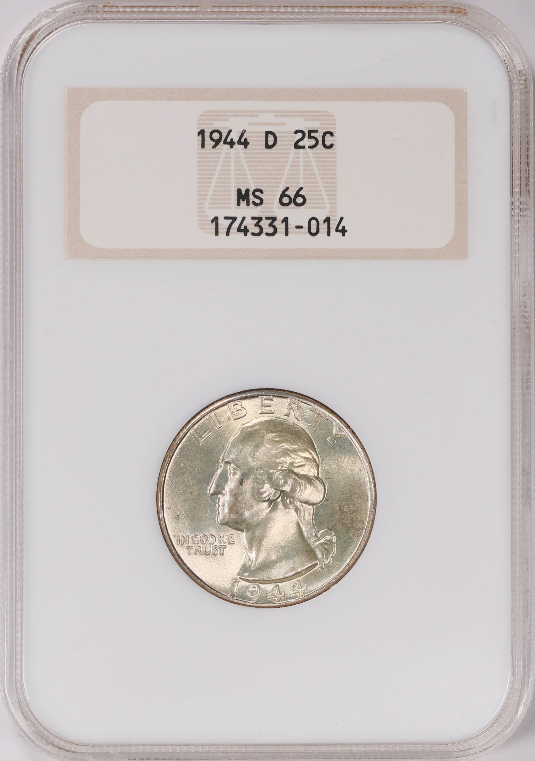 1944-D Washington Quarter NGC MS-66 OH (Item 1026438) | GreatCollections Coin Auctions