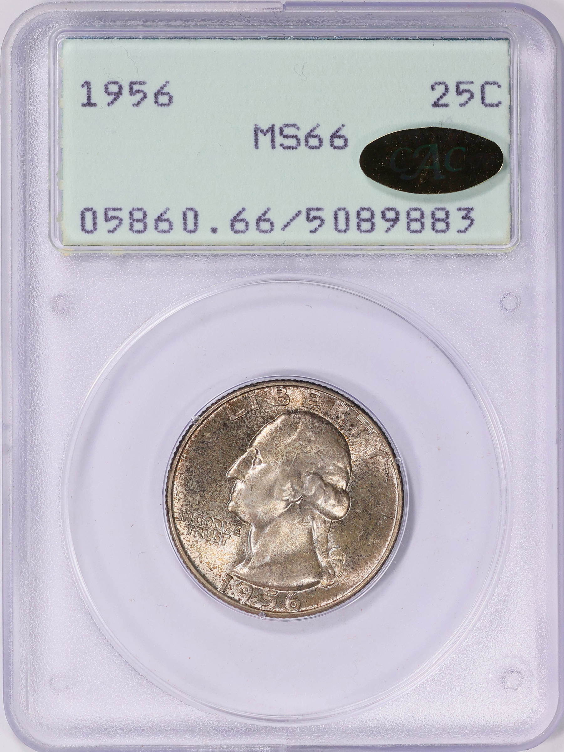 1956 Washington Quarter PCGS MS-66 OGH (1st Gen) (CAC Gold) (Item 1026568) | GreatCollections ...