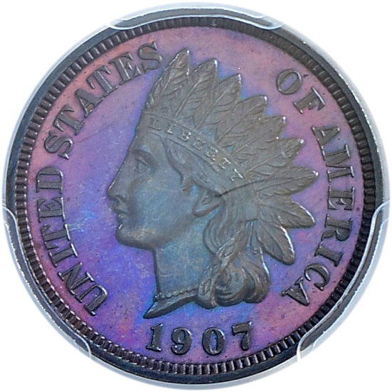1907 Indian Cent PCGS Proof-66 BN (Larry Shepherd Collection) (Toned ...