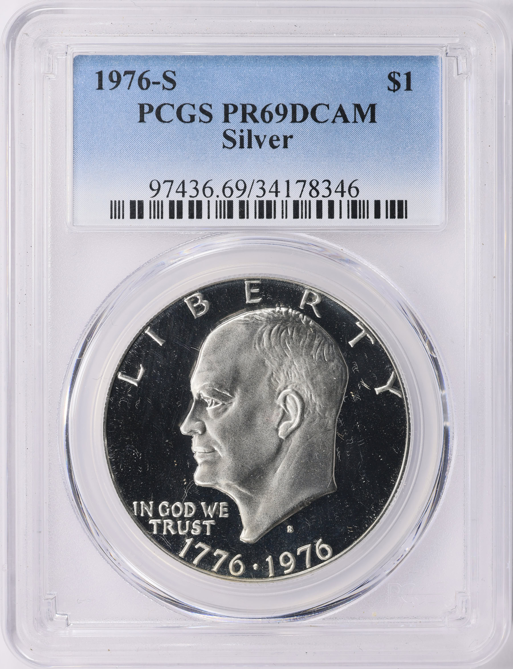 1976-S Eisenhower Dollar Silver PCGS Proof-69 DCAM (Item 1031474) | GreatCollections Coin Auctions