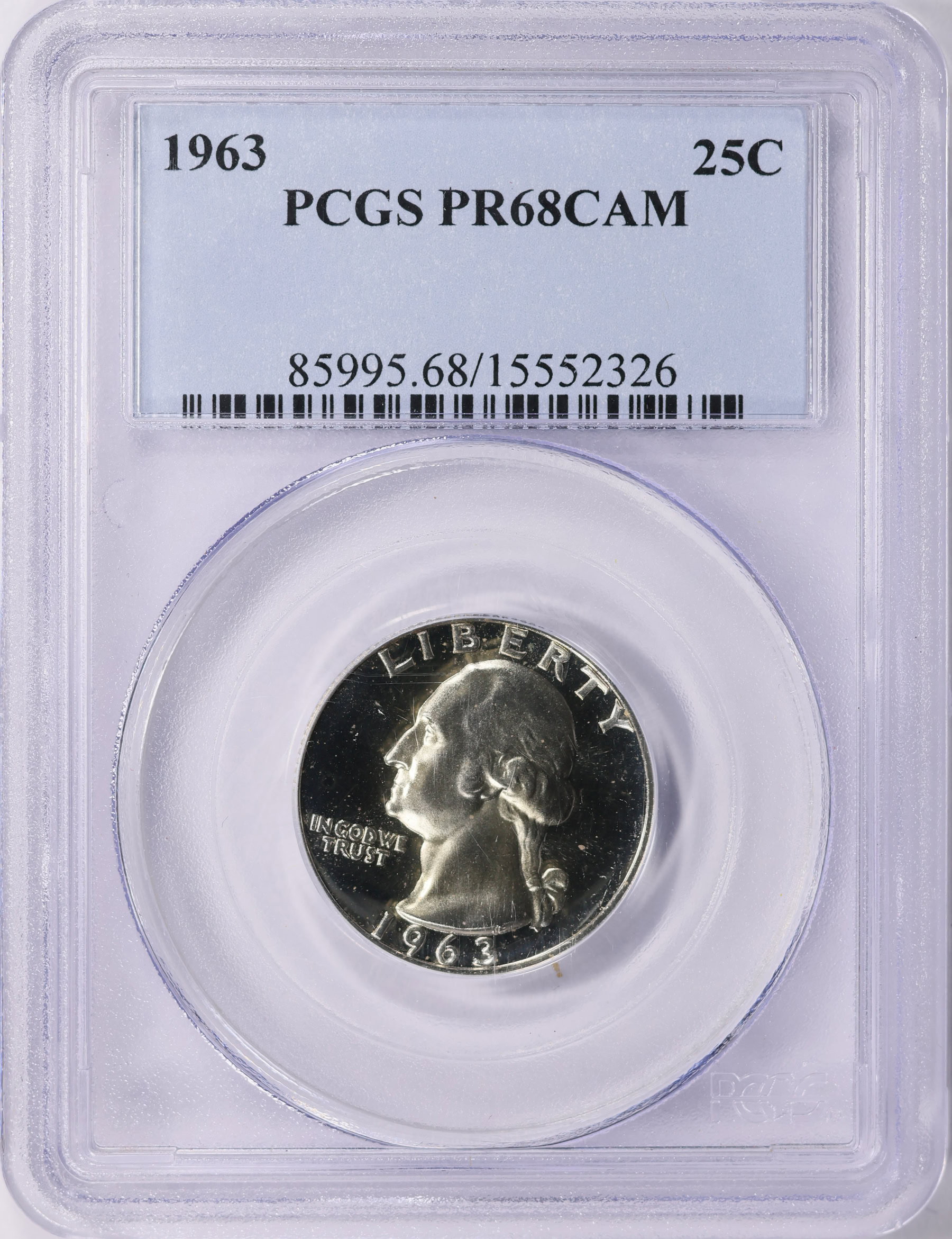 1963 Washington Quarter PCGS Proof-68 CAMEO (Item 1031479) | GreatCollections Coin Auctions