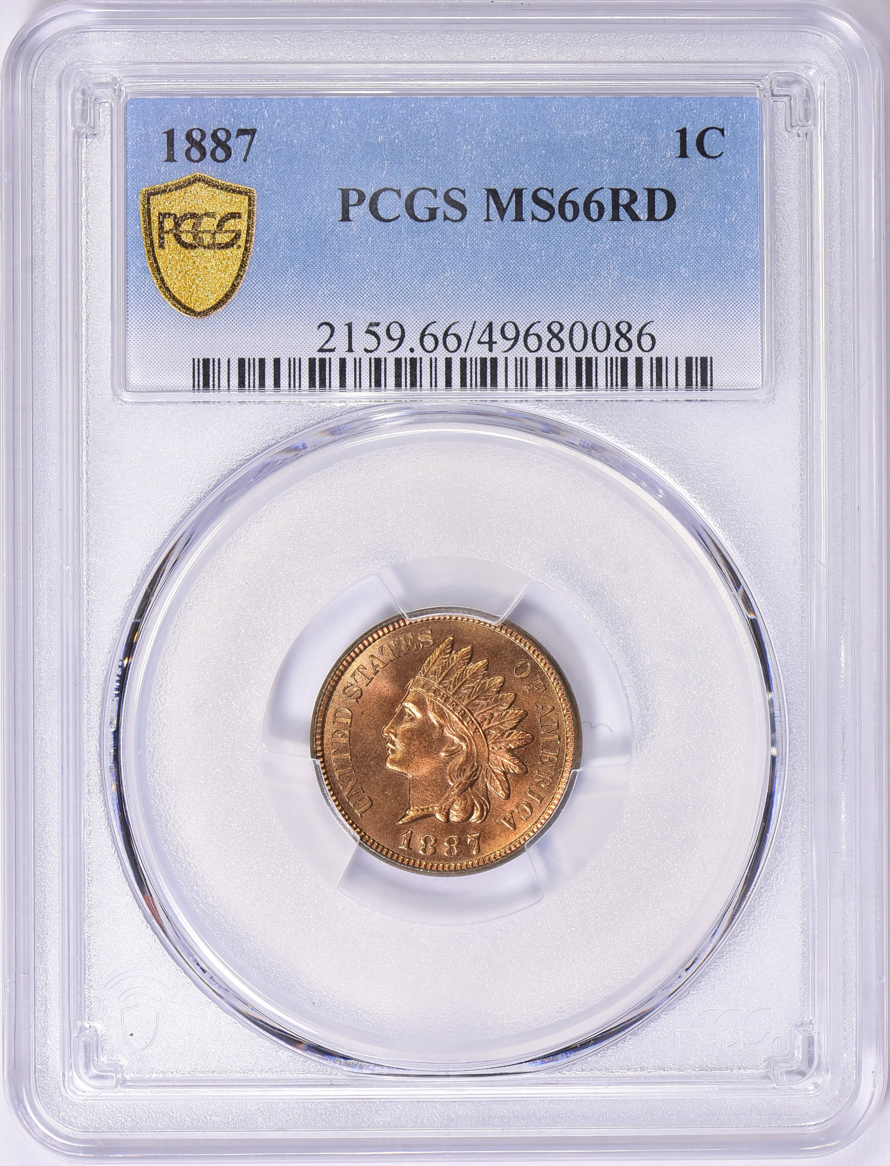 1887 Indian Cent PCGS MS-66 RD (Item 1039659) | GreatCollections Coin Auctions
