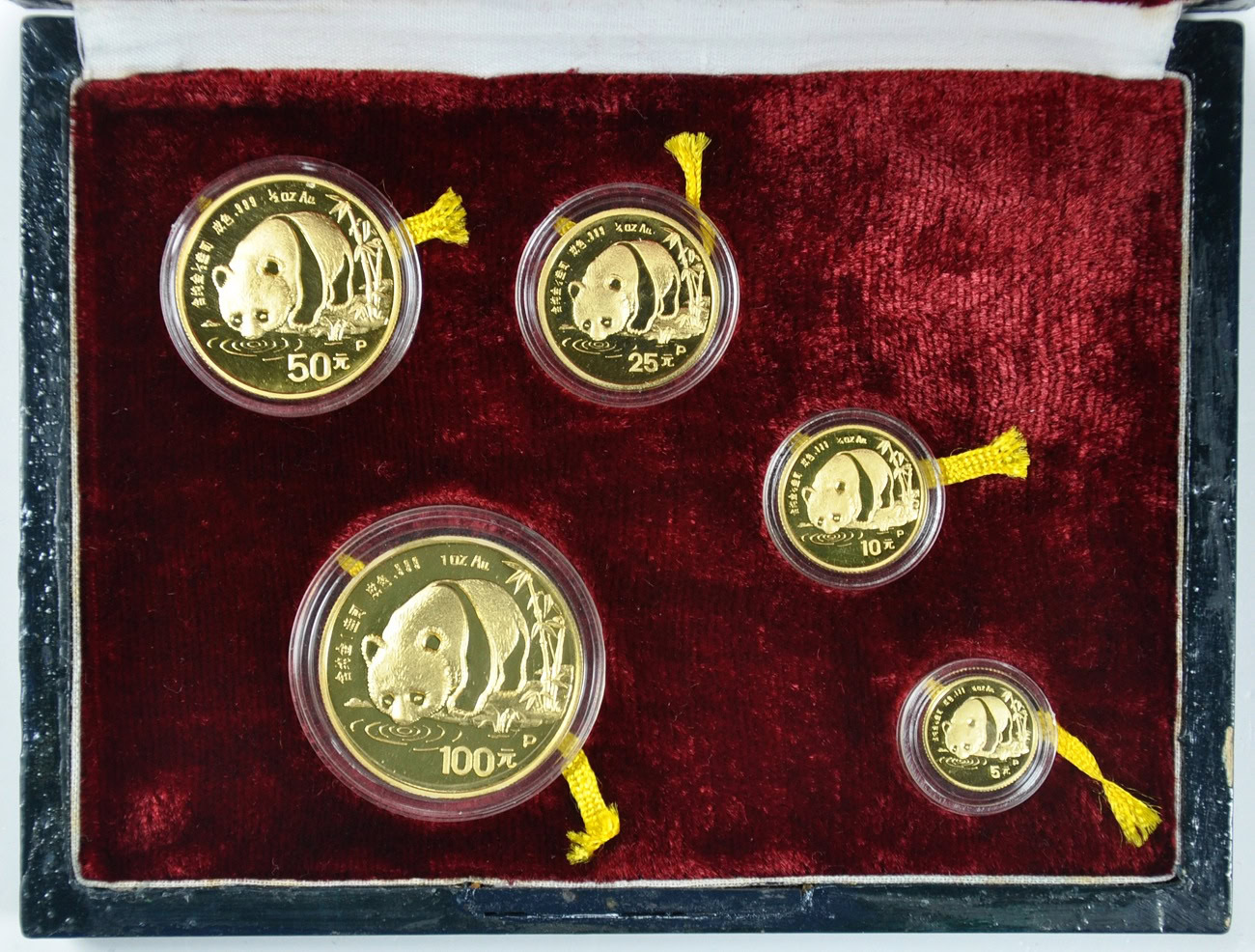 China 1987 Gold Panda Proof Set in Original Government Packaging (5 ...