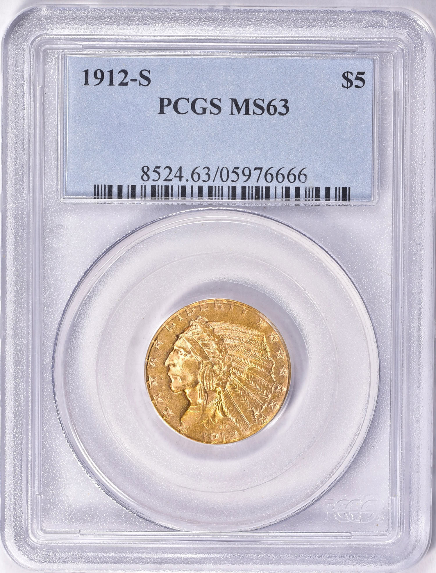 1912-S Indian Gold Half Eagle PCGS MS-63 (Item 1041889 ...