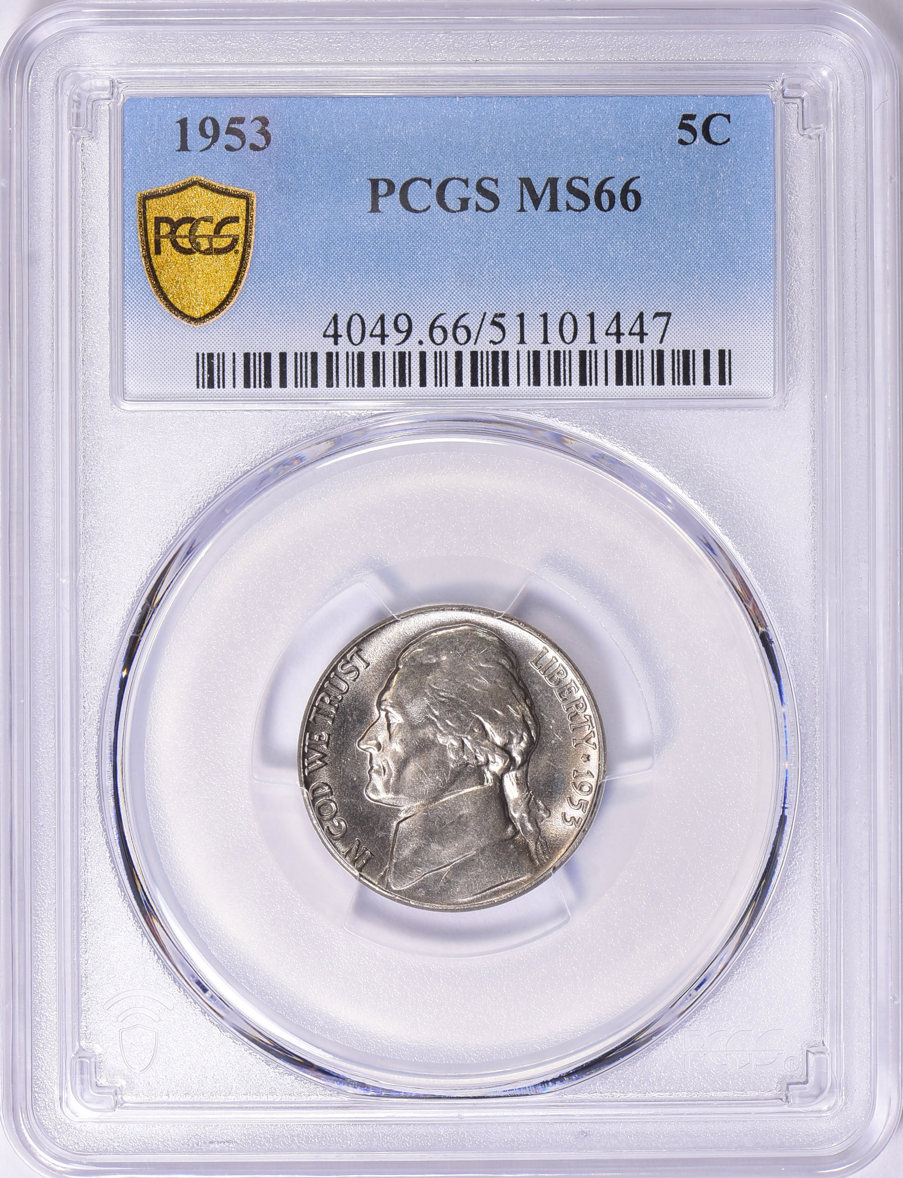 1953 Jefferson Nickel PCGS MS-66 (Item 1042188) | GreatCollections Coin Auctions