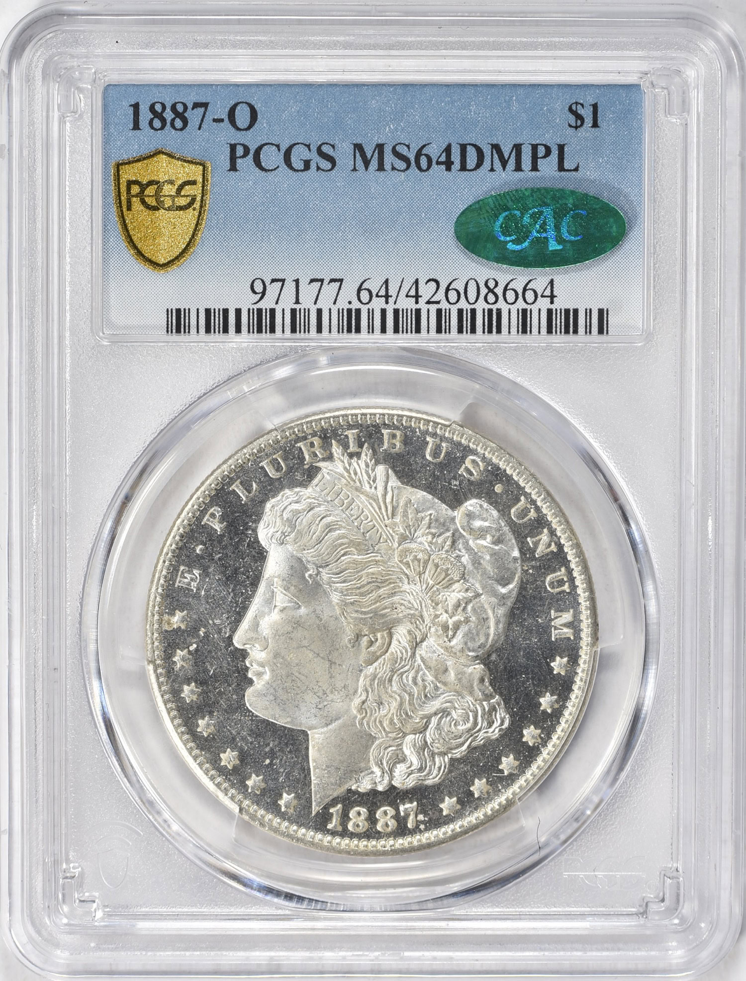 1887-O Morgan Silver Dollar PCGS MS-64 DMPL (CAC Green) (Item 1044573) | GreatCollections Coin ...