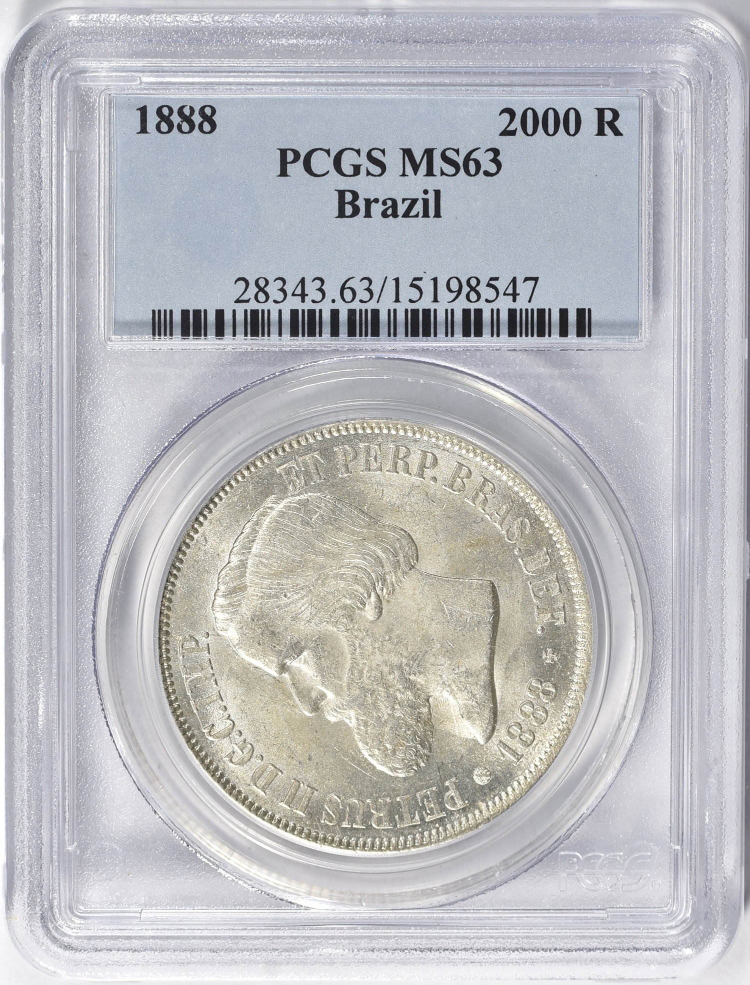 Brazil 1888 Silver 2,000 Reis KM-485 PCGS MS-63 (Item 1045347 ...