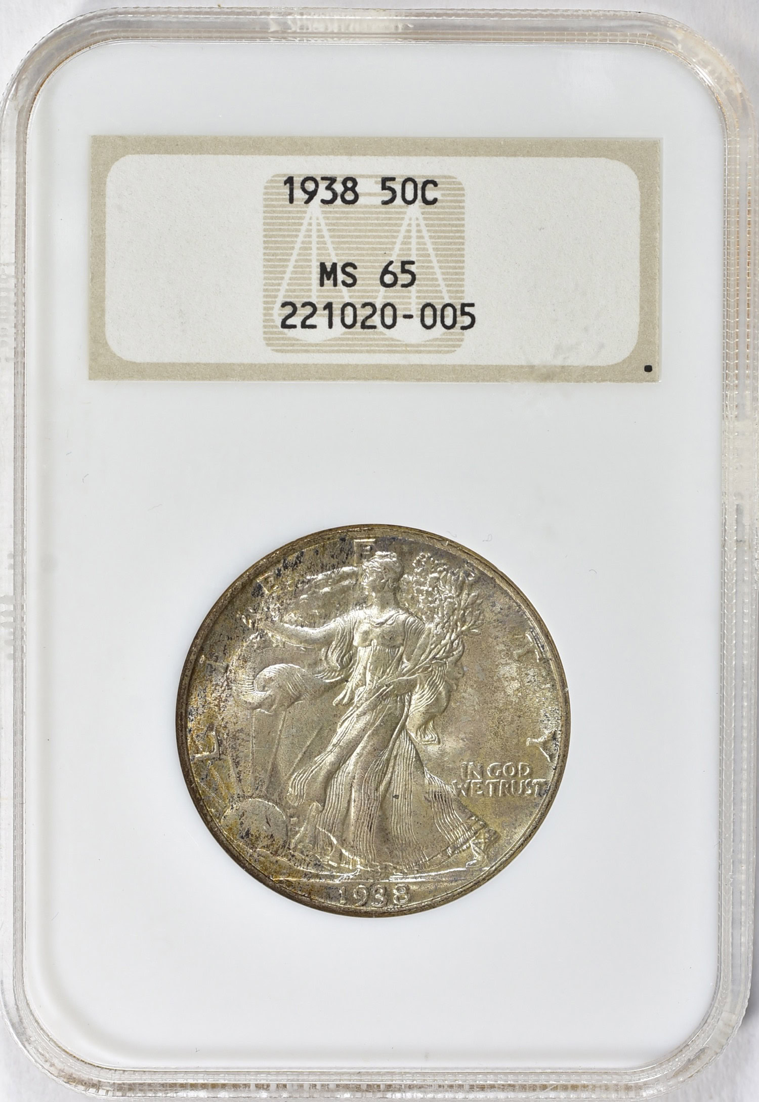 1938 Walking Liberty Half Dollar NGC MS-65 OH (Item 1049154) | GreatCollections Coin Auctions