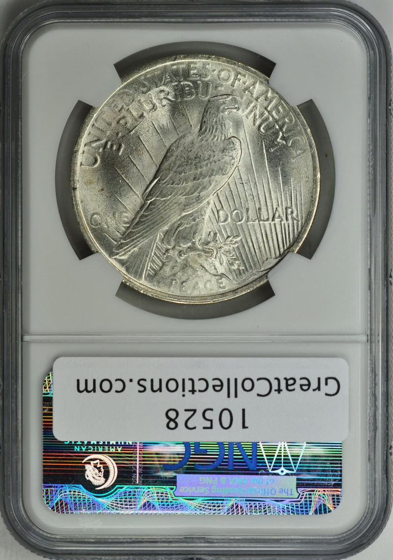 1922 Peace Silver Dollar NGC MS-63 McClaren Collection (Item 10528 ...