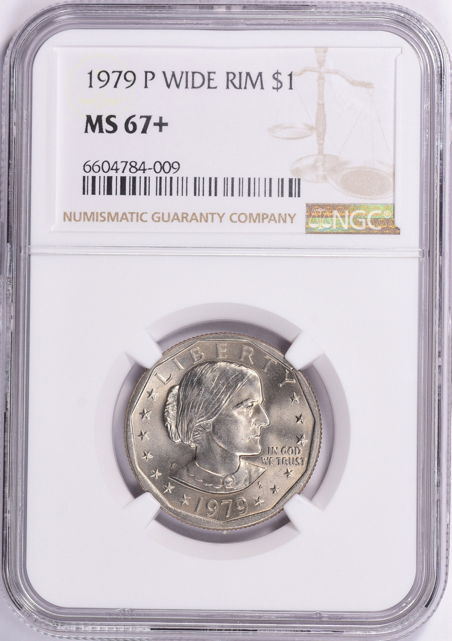 1979-P Susan B. Anthony Dollar Wide Rim NGC MS-67+ (Item 1054453 ...