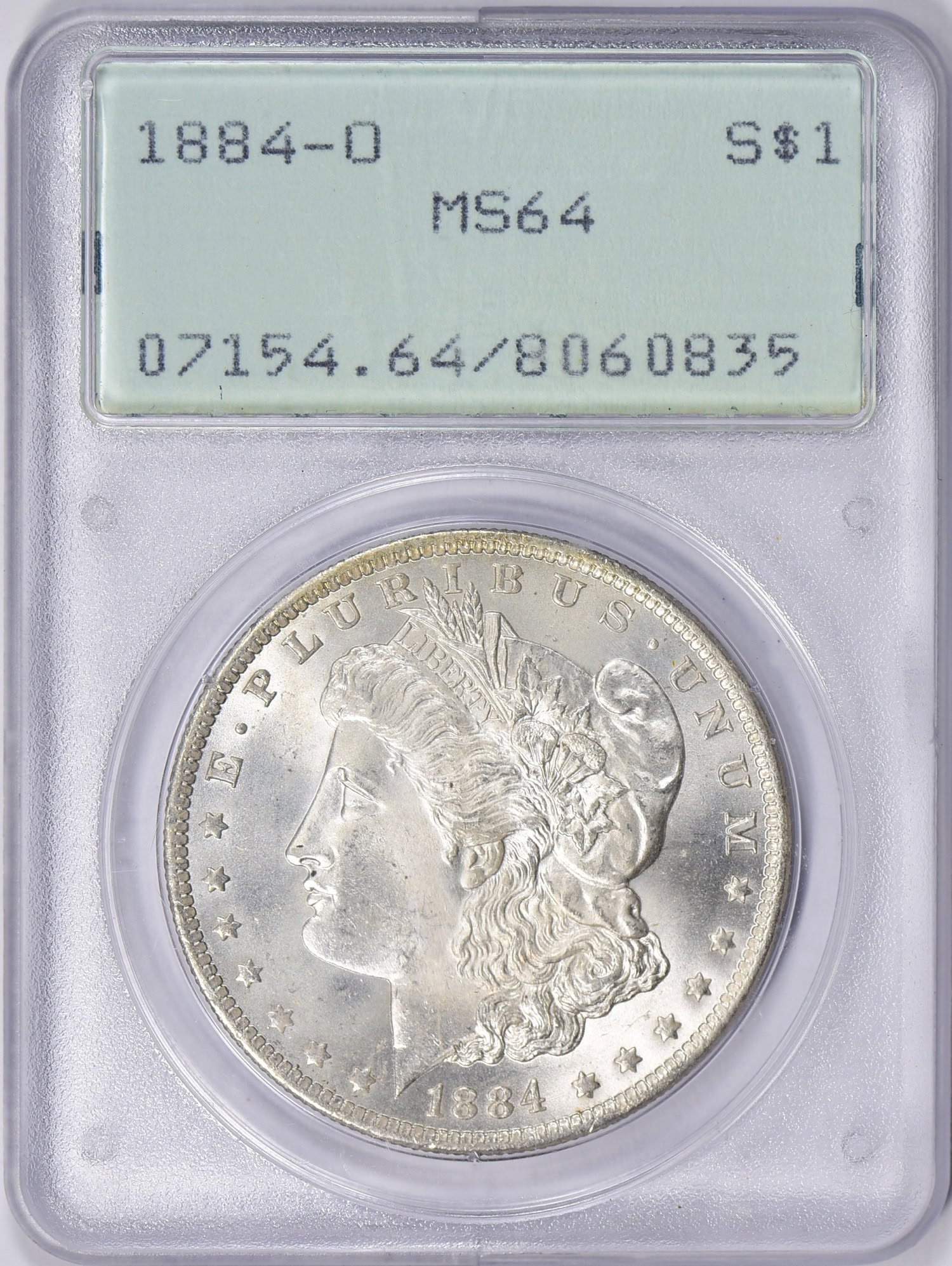 1884-O Morgan Silver Dollar PCGS MS-64 OGH (1st Gen) (Item 1056860) | GreatCollections Coin Auctions