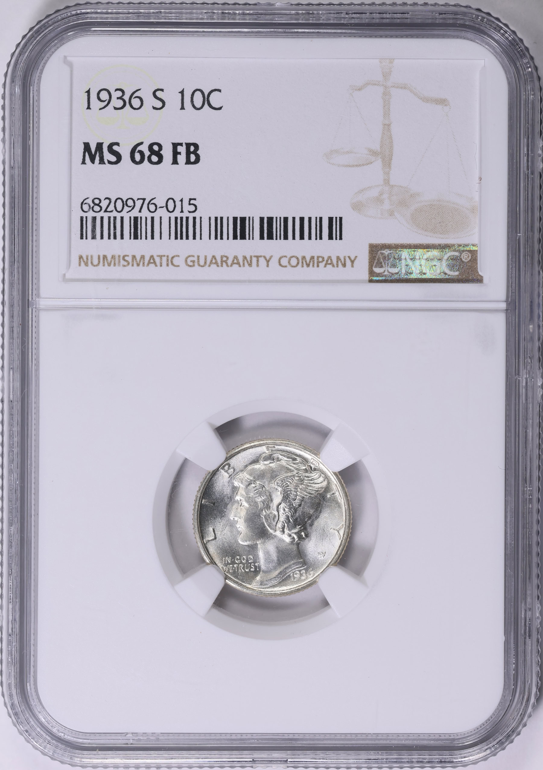 1936-S Mercury Dime NGC MS-68 FB (Item 1060646) | GreatCollections Coin Auctions