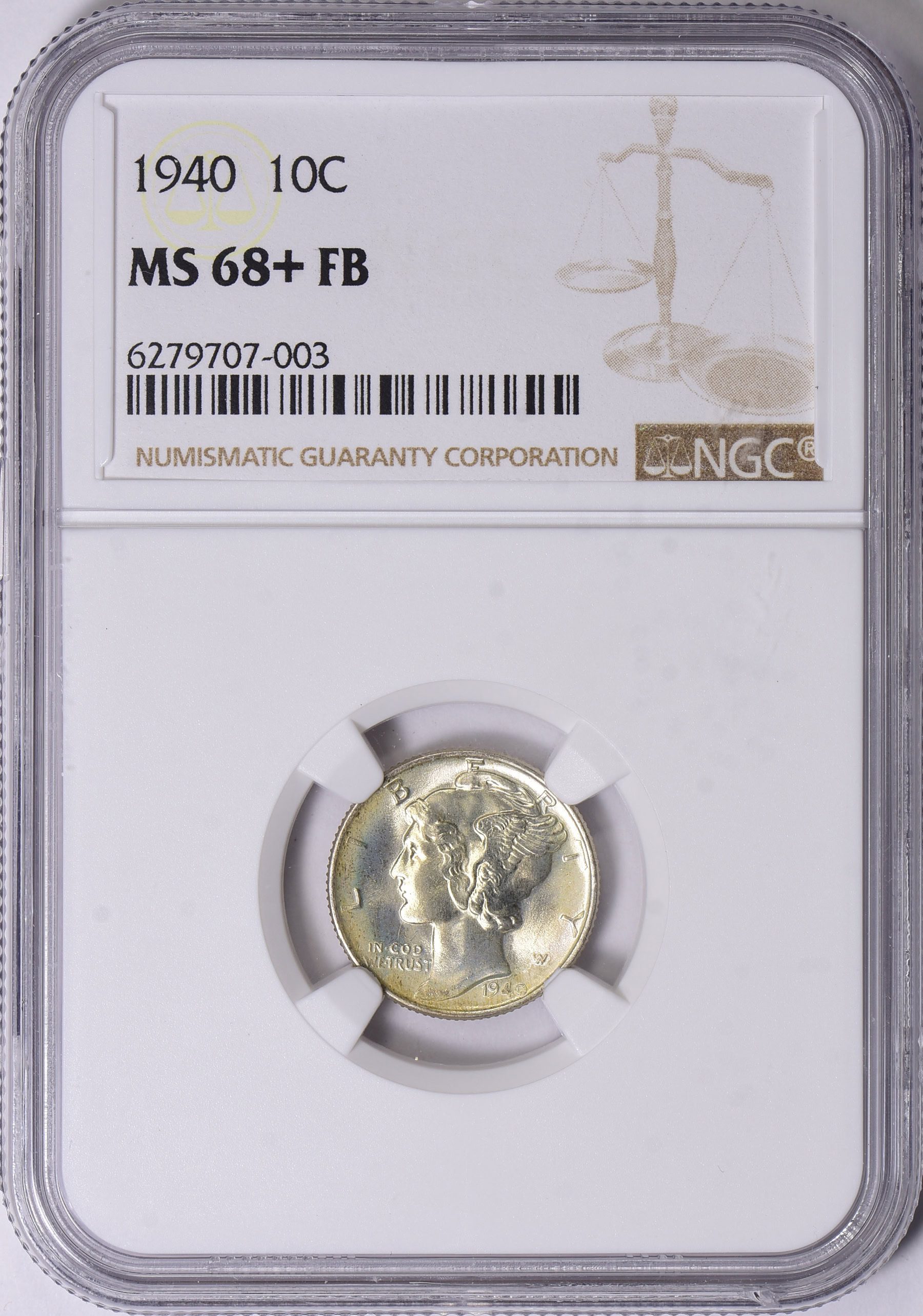 1940 Mercury Dime NGC MS-68+ FB (Item 1060649) | GreatCollections Coin Auctions