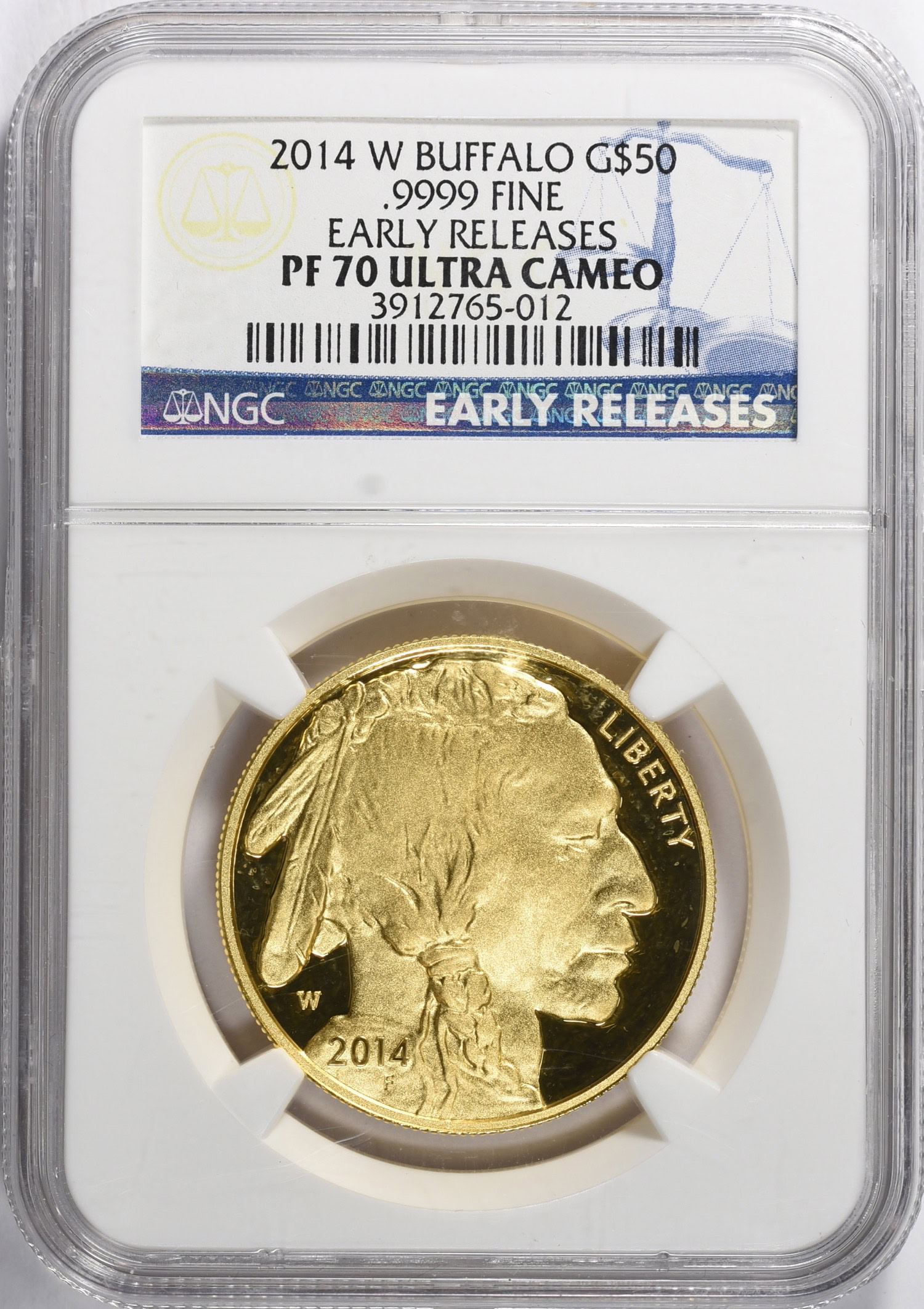 2014-W $50 One-Ounce Gold American Buffalo Early Releases NGC Proof-70 ...