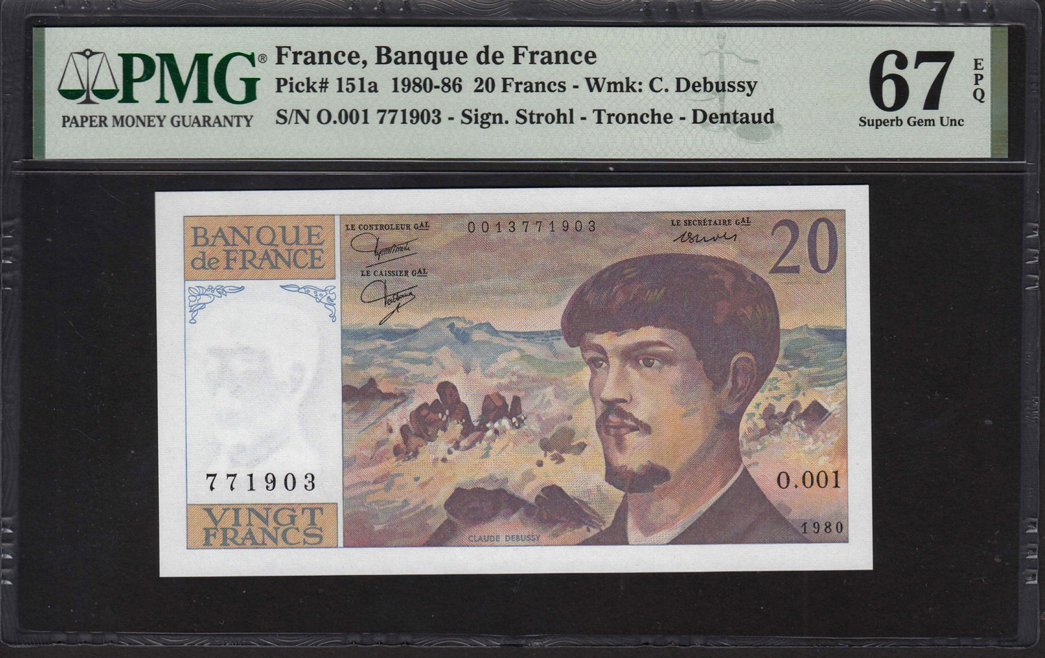 France 1980 20 Francs Banque de France Note SCWPM-151a Strohl / Tronche ...