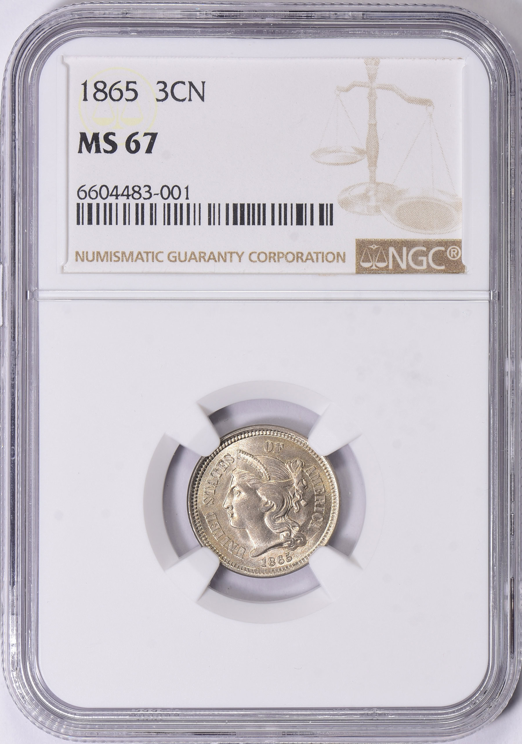 1865 Nickel Three-Cent Piece NGC MS-67 (Item 1074584 ...