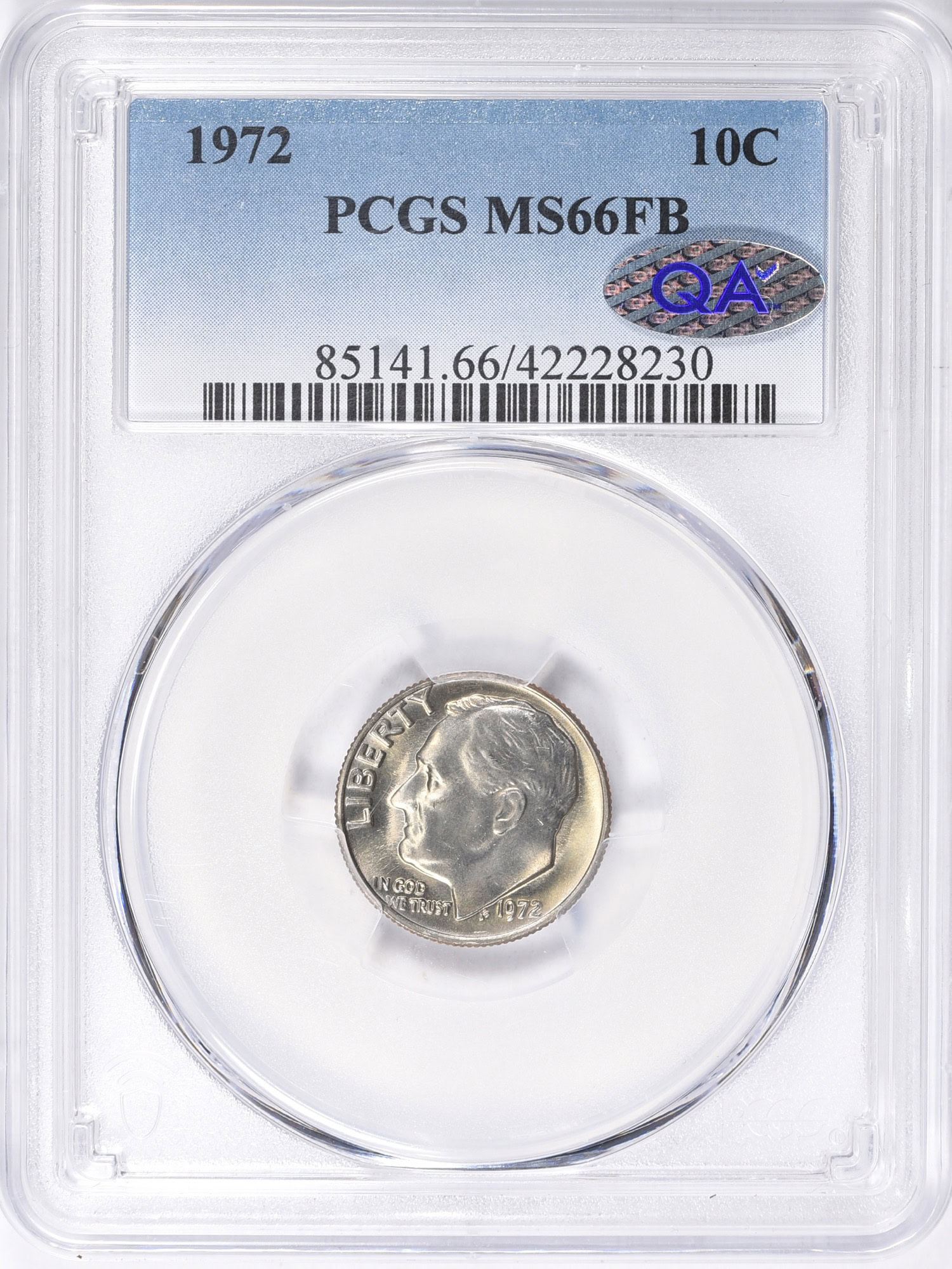 1972 Roosevelt Dime PCGS MS-66 FB (QA) (Item 1075966 ...