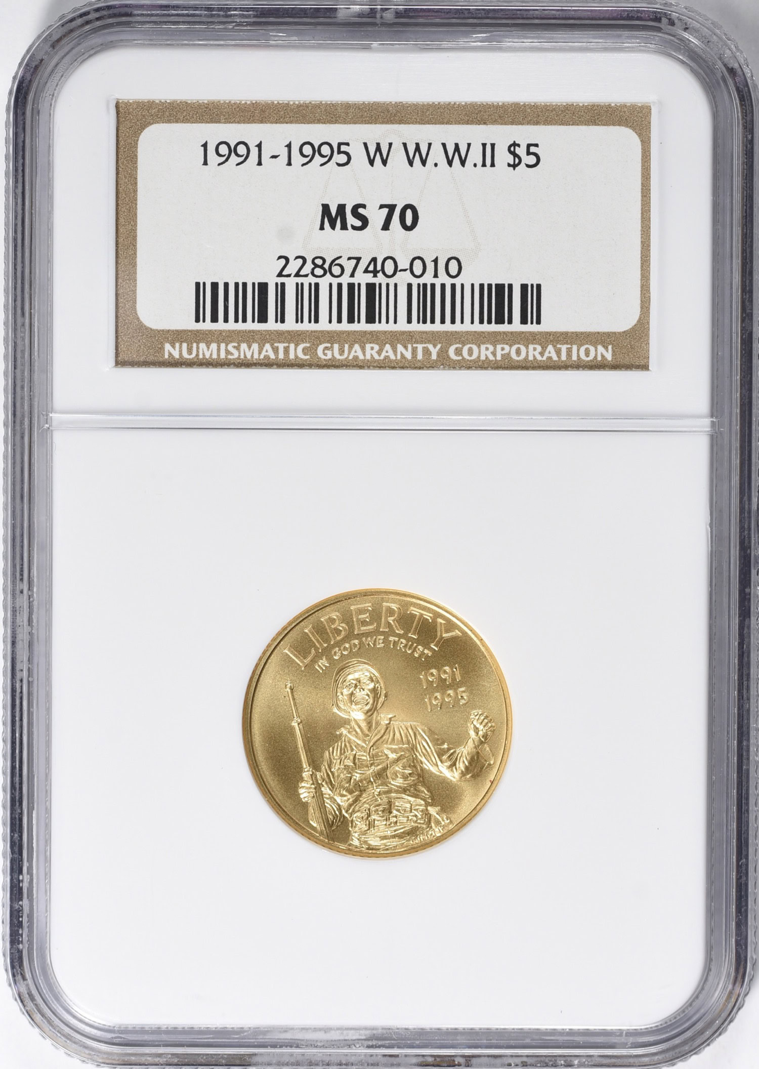 1991-95-W 50th Anniversary of World War II Gold $5 NGC MS-70 (Item ...