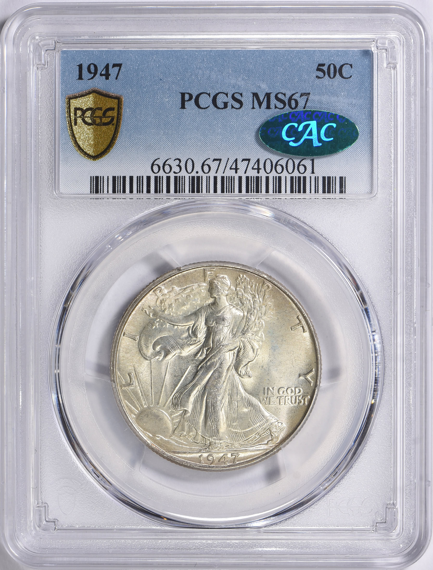 1947 Walking Liberty Half Dollar PCGS MS-67 (CAC Green) (Item 1081074) | GreatCollections Coin ...