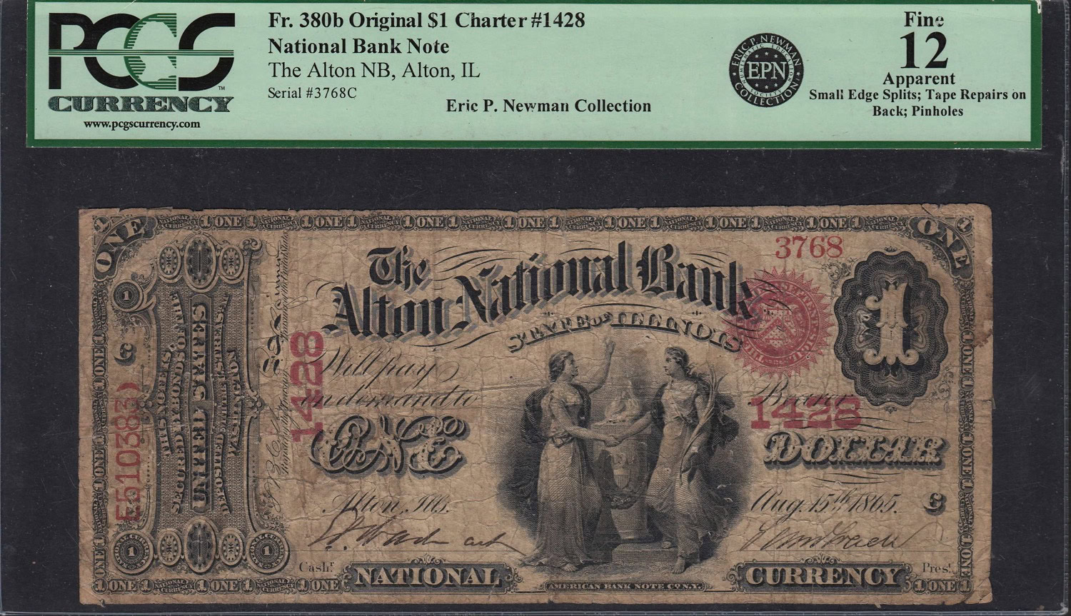 Fr. 380b Alton, Illinois Original Period The Alton National Bank $1 ...