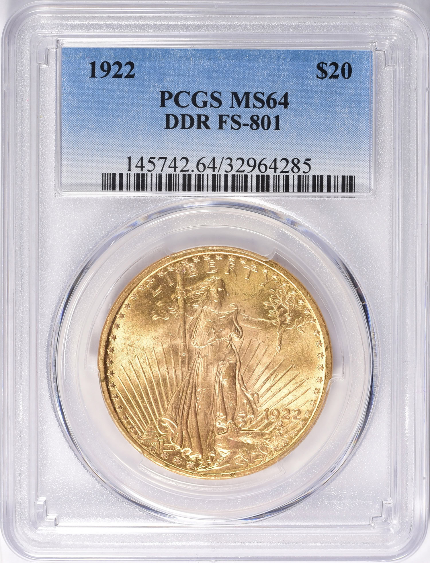 1922 Saint-Gaudens Gold Double Eagle Doubled Die Reverse FS-801 PCGS MS-64 (Item 1086134 ...