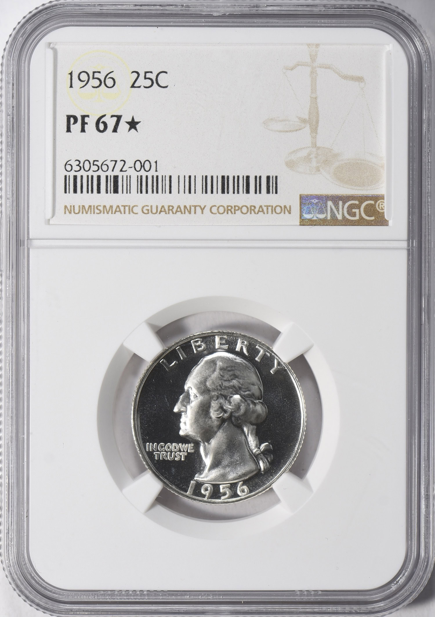 1956 Washington Quarter NGC Proof-67 ★ (Item 1087119 ...