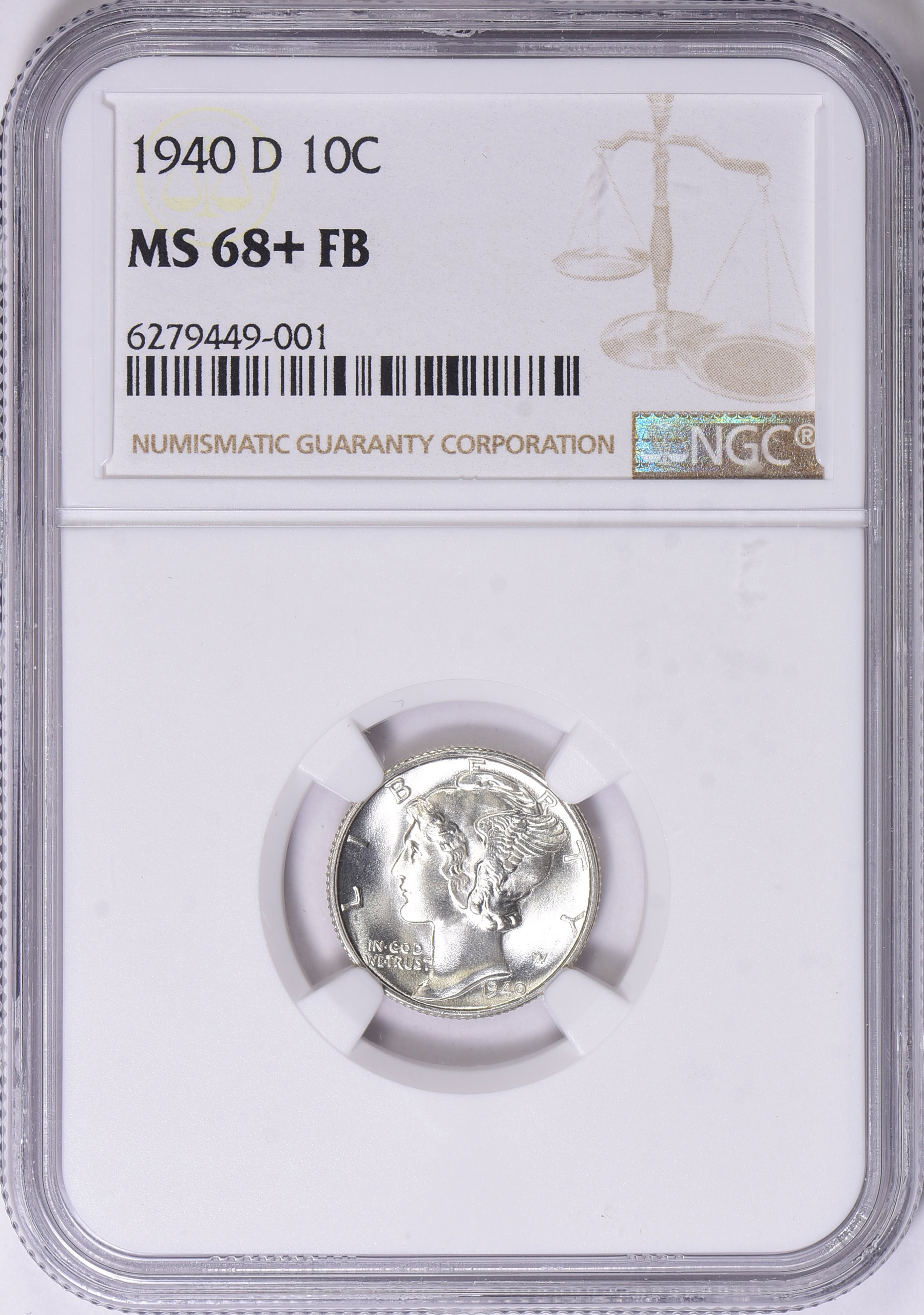 1940-D Mercury Dime NGC MS-68+ FB (Item 1089504) | GreatCollections Coin Auctions