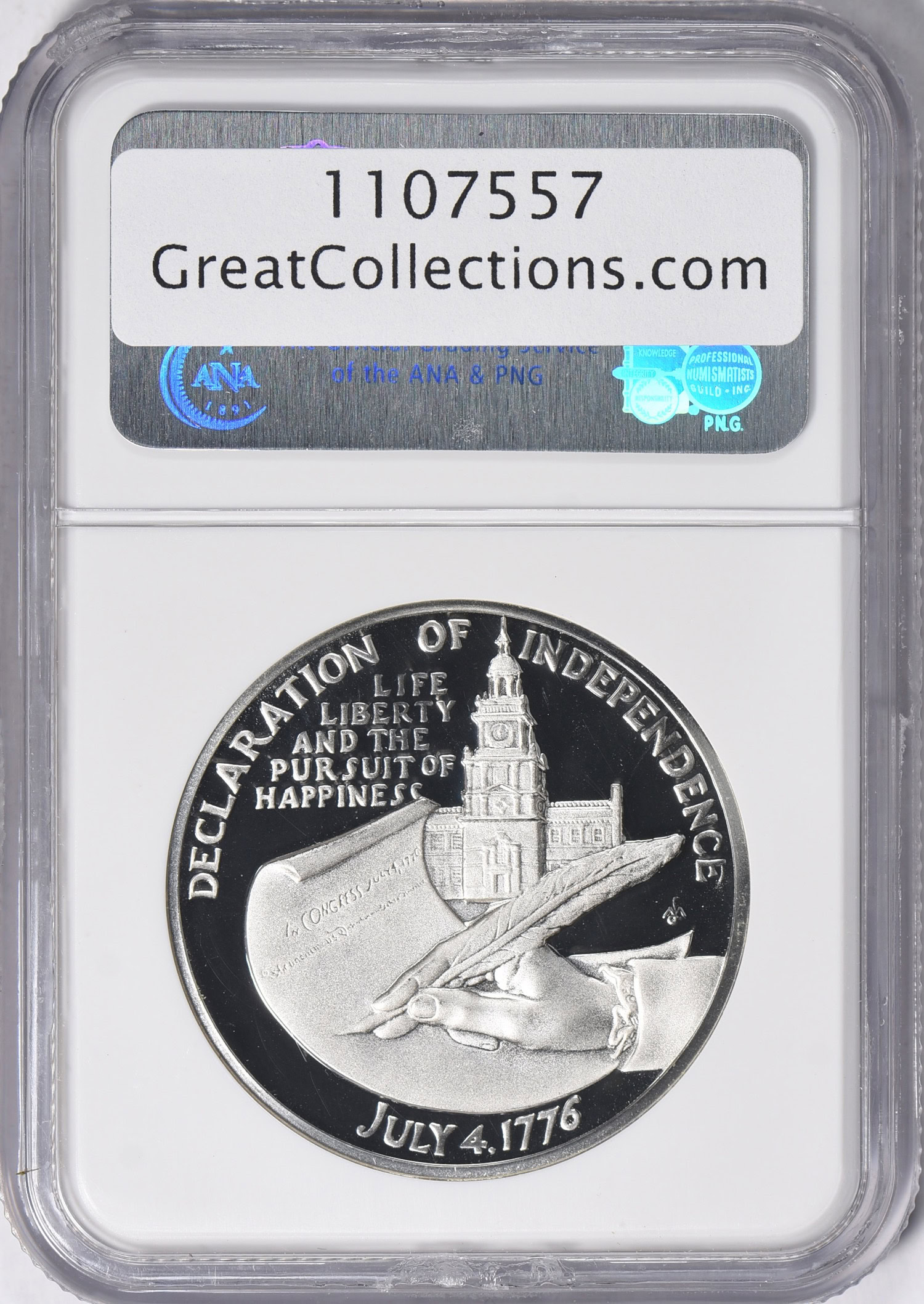 1976 Declaration of Independence Medal Revolution Bicentennial NGC ...