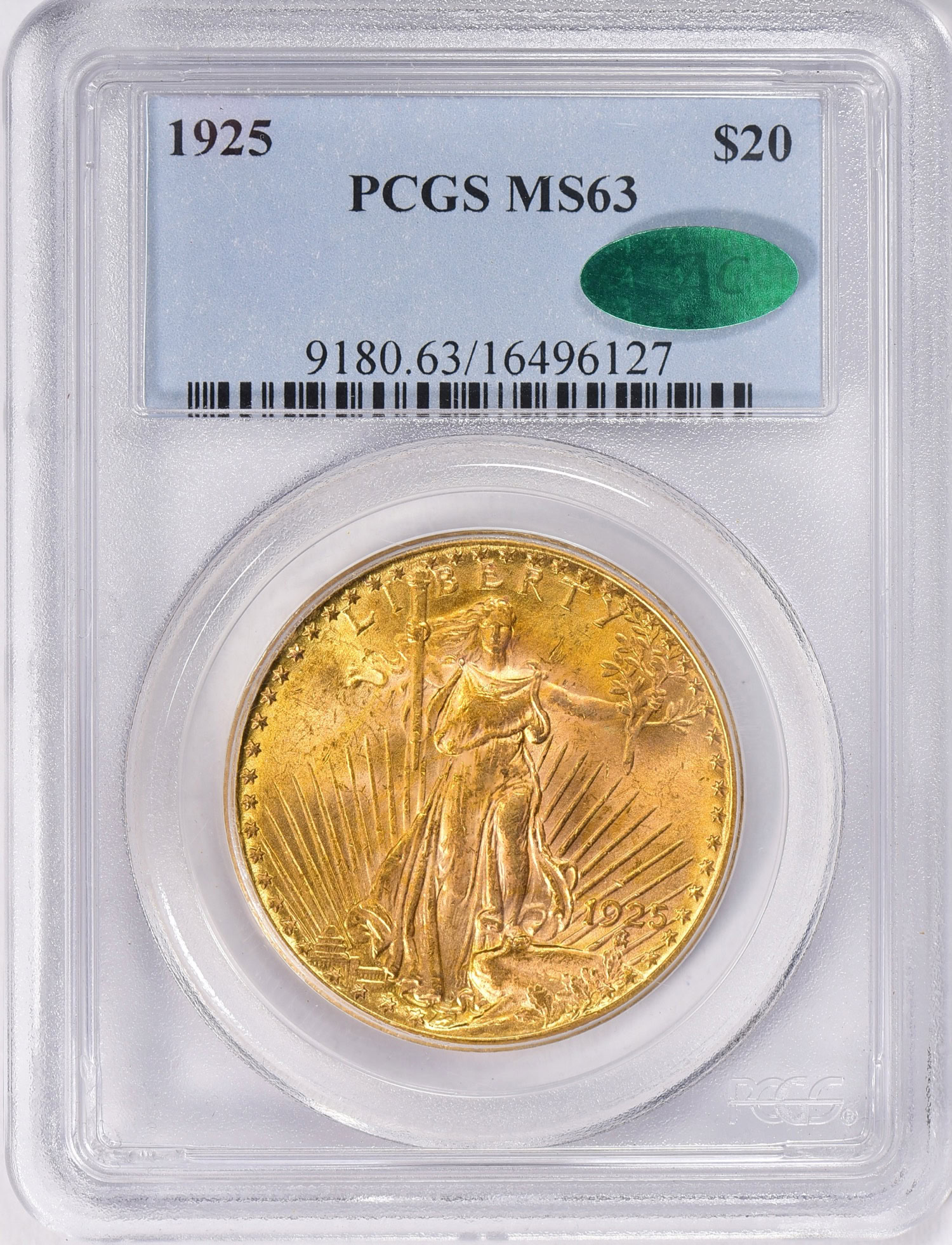 1925 Saint-Gaudens Gold Double Eagle PCGS MS-63 (CAC Green) (Item 1117031) | GreatCollections ...