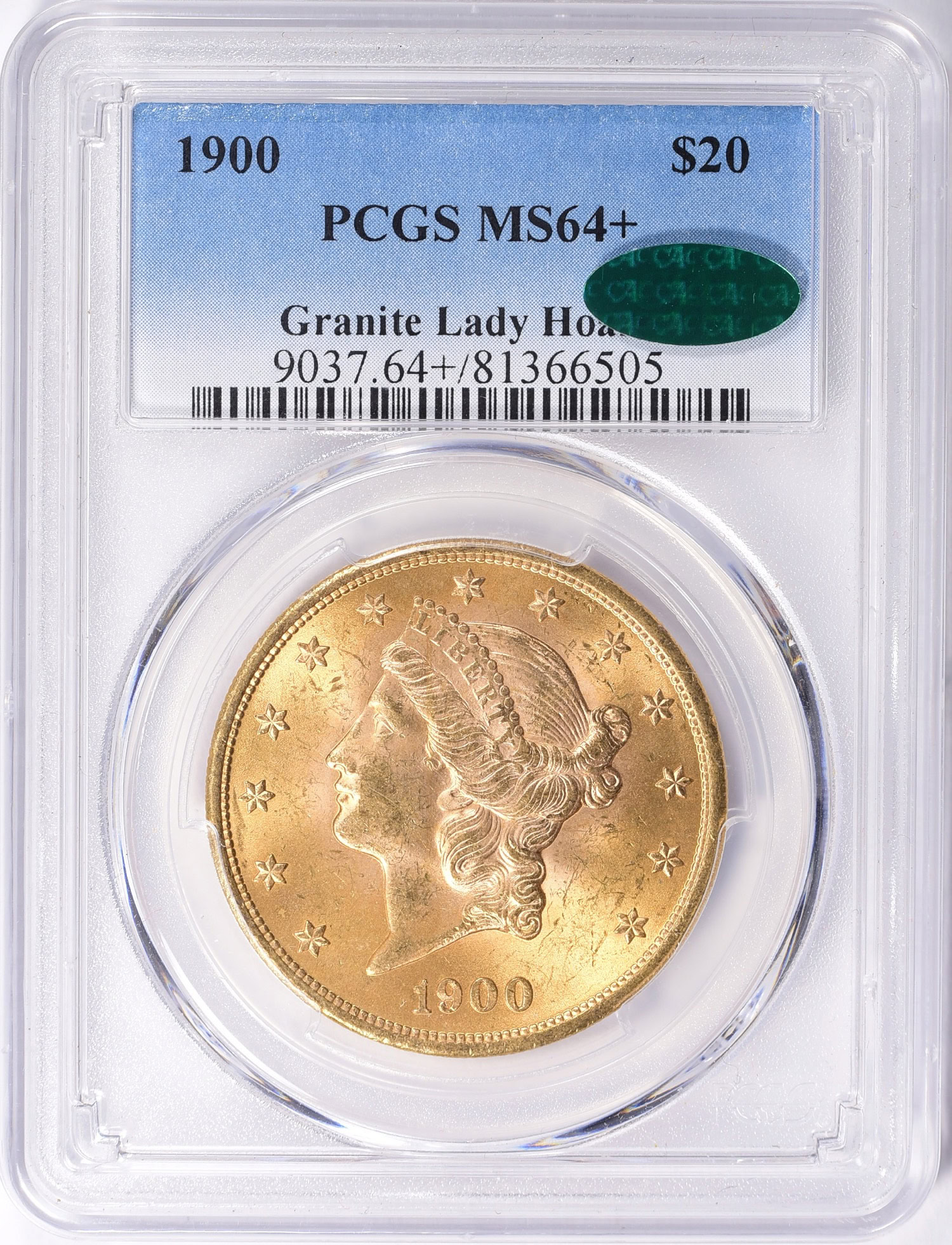 1900 Liberty Gold Double Eagle PCGS MS-64+ (CAC Green) (Granite Lady Hoard) (Item 1139328 ...