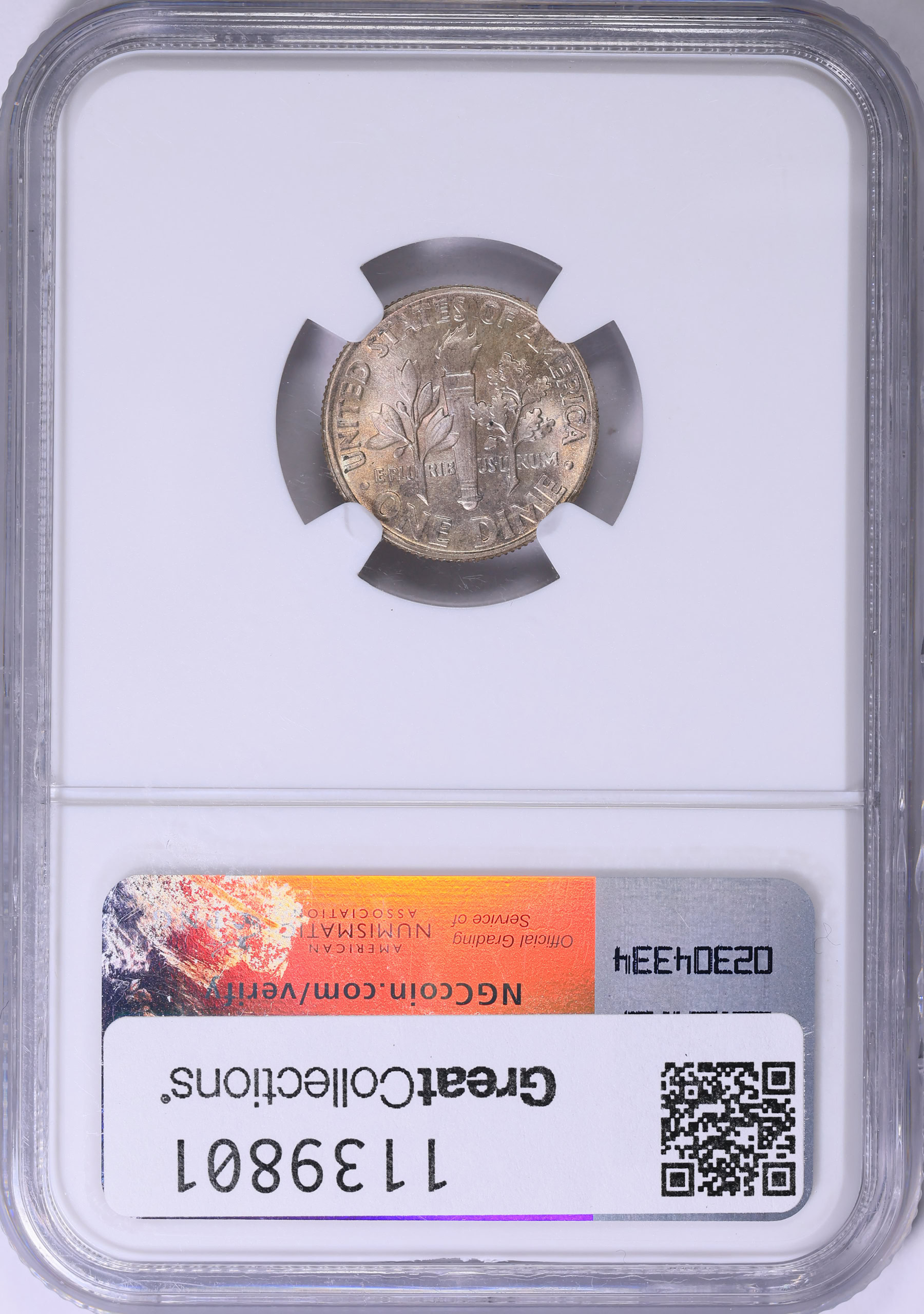 1964 Roosevelt Dime NGC MS-68 FT (Toned) (Item 1139801) | GreatCollections Coin Auctions