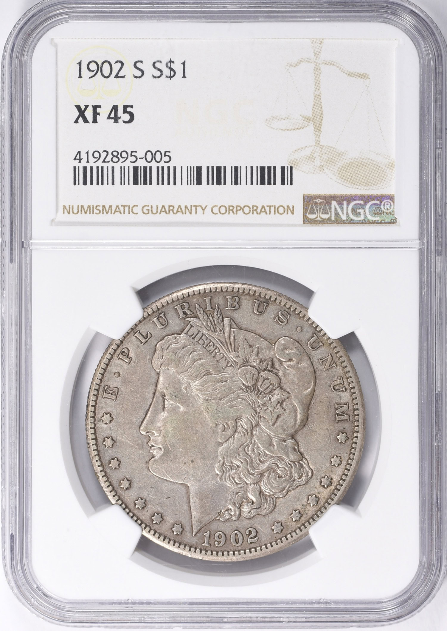 1902-S Morgan Silver Dollar NGC XF-45 (Item 1140073) | GreatCollections ...