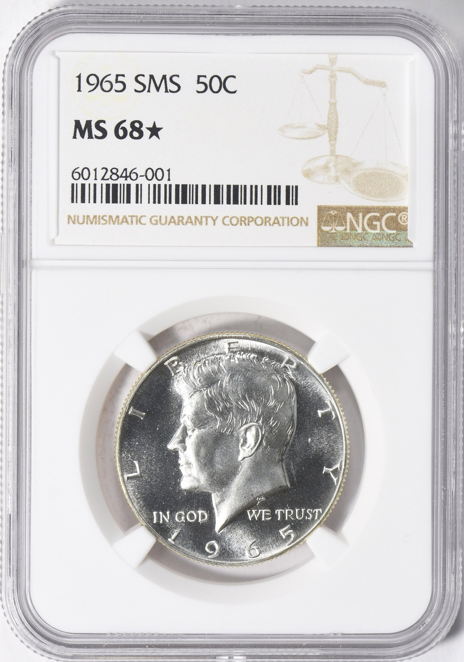 1965 Kennedy Half Dollar SMS NGC MS-68 ★ (Item 1140235) | GreatCollections Coin Auctions
