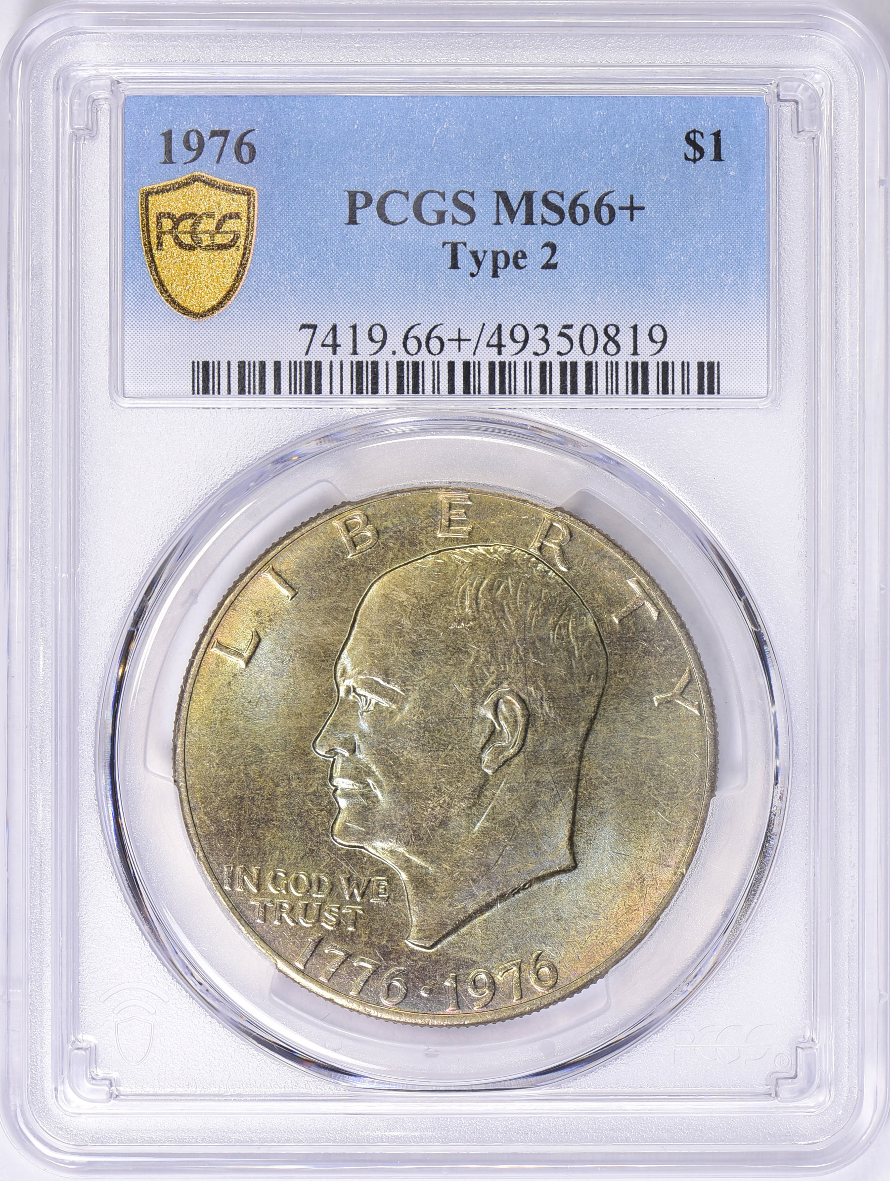 1976 Eisenhower Dollar Type 2 PCGS MS-66+ (Toned) (Item 1145824) | GreatCollections Coin Auctions