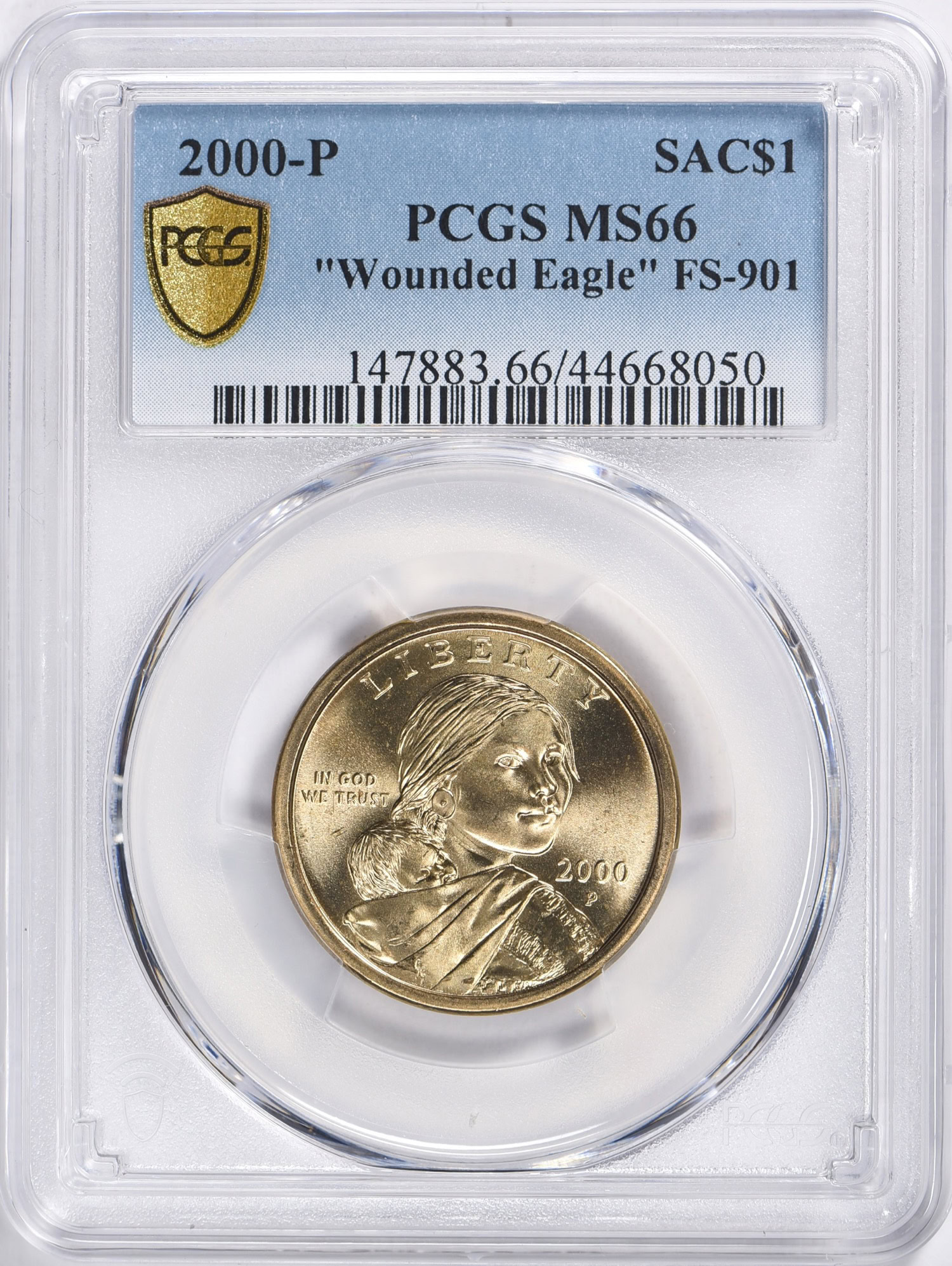 2000-P Sacagawea Dollar Wounded Eagle FS-901 PCGS MS-66 (Item 1148811 ...